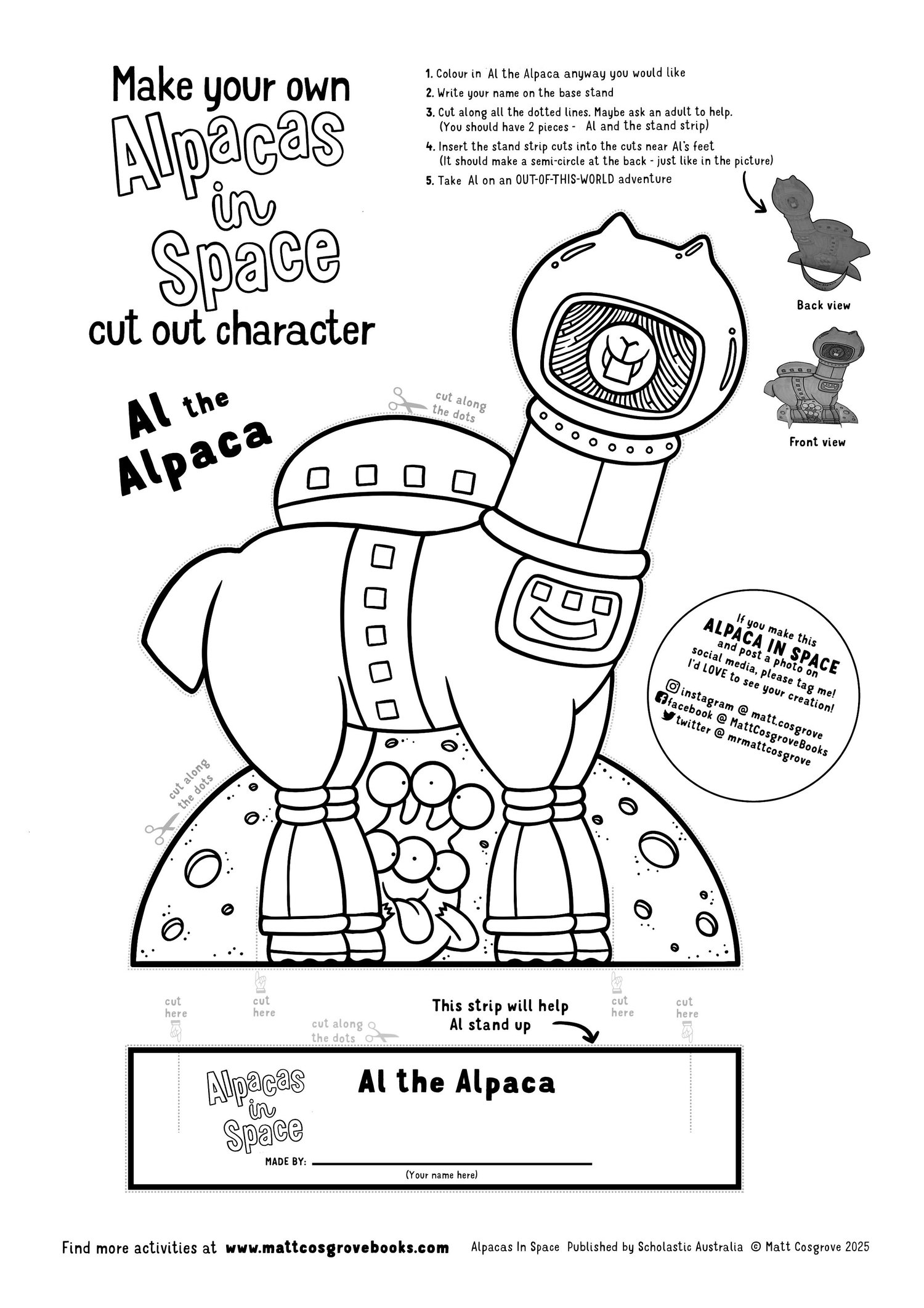 ALPACAS IN SPACE ACTIVITIES — Matt Cosgrove