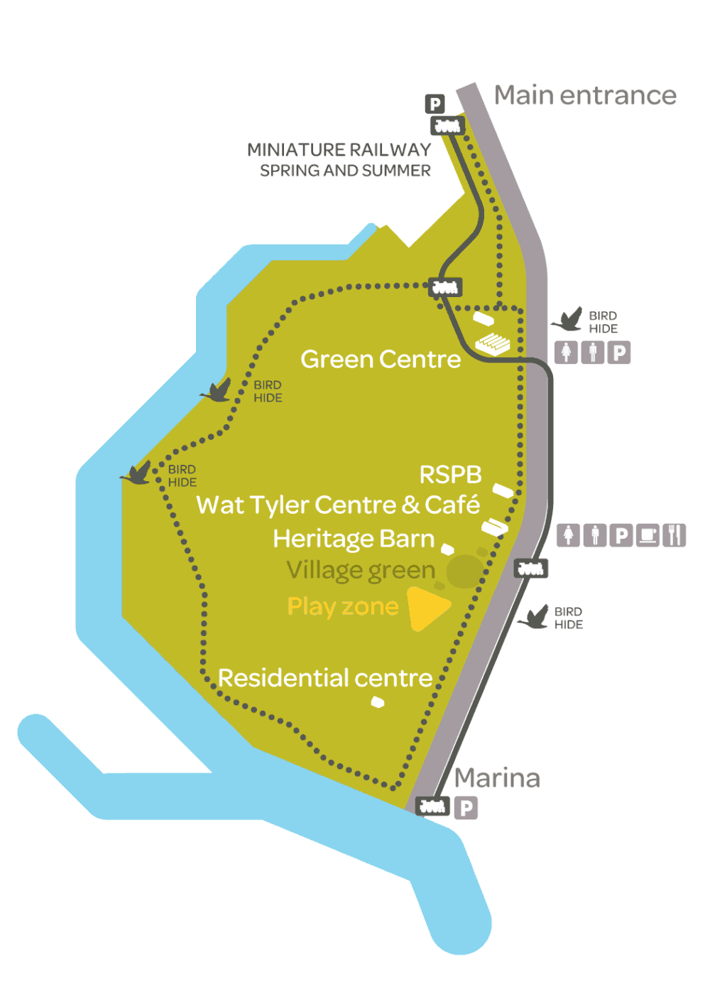 Map of the park — Wat Tyler Country Park