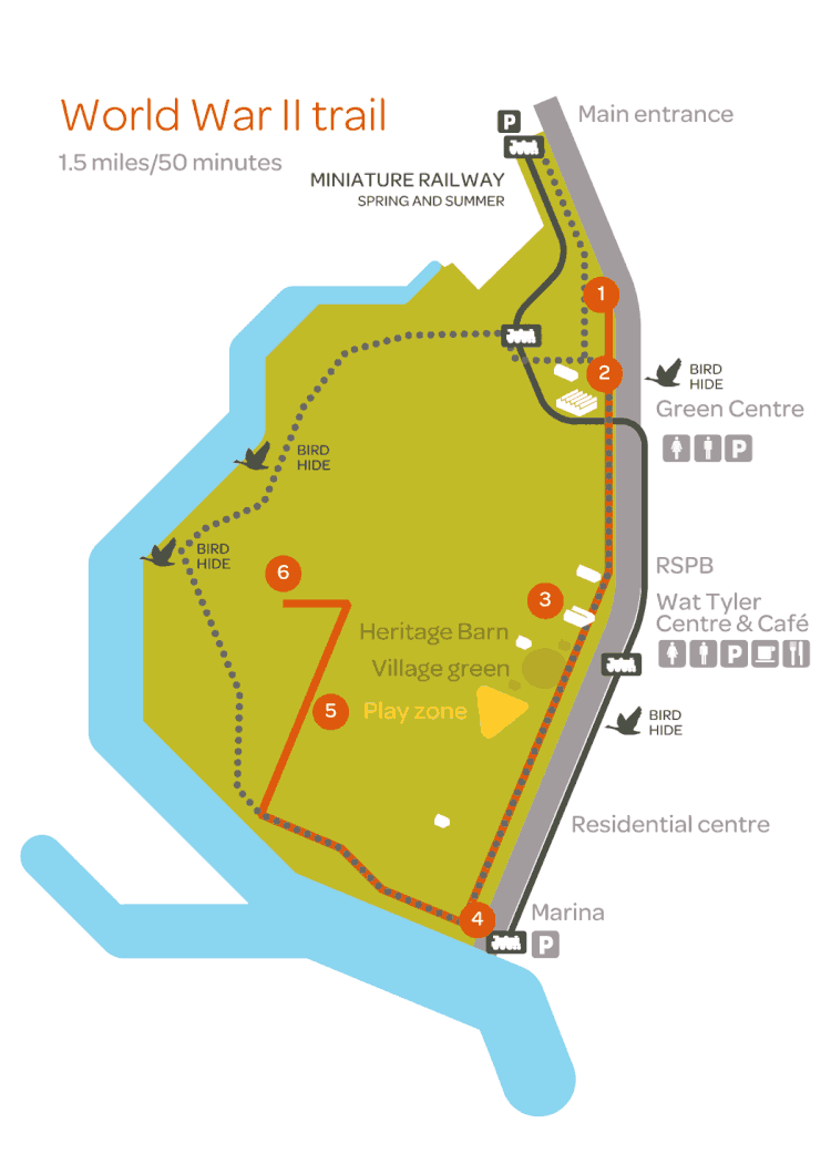 WWII trail — Wat Tyler Country Park