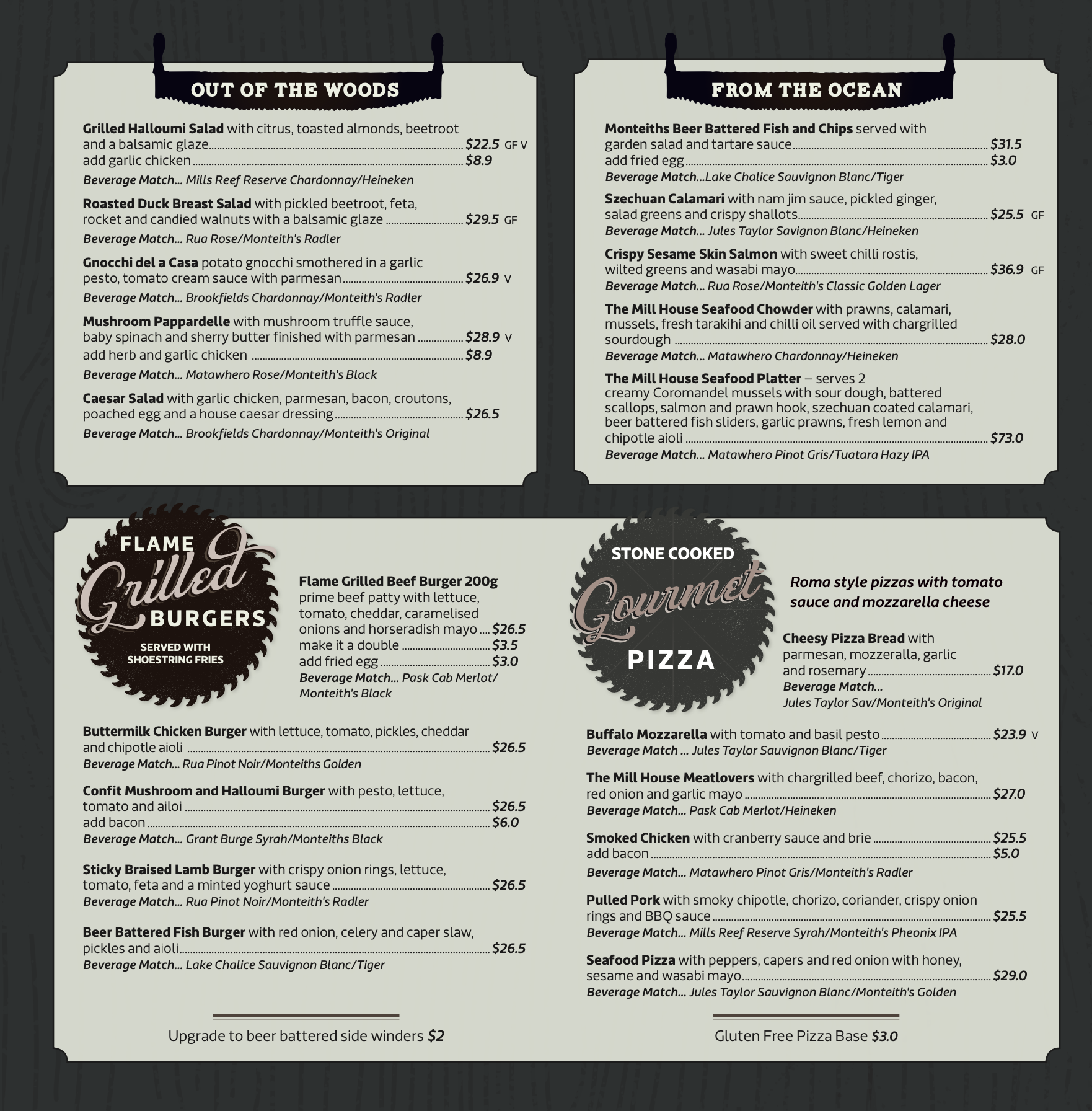 Menus — The Millhouse Bar