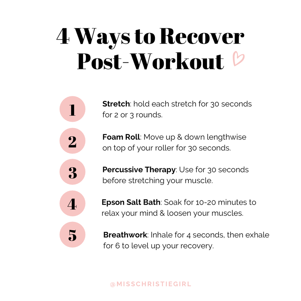4 Ways to Recover Post-Workout⠀ — misschristiegirl