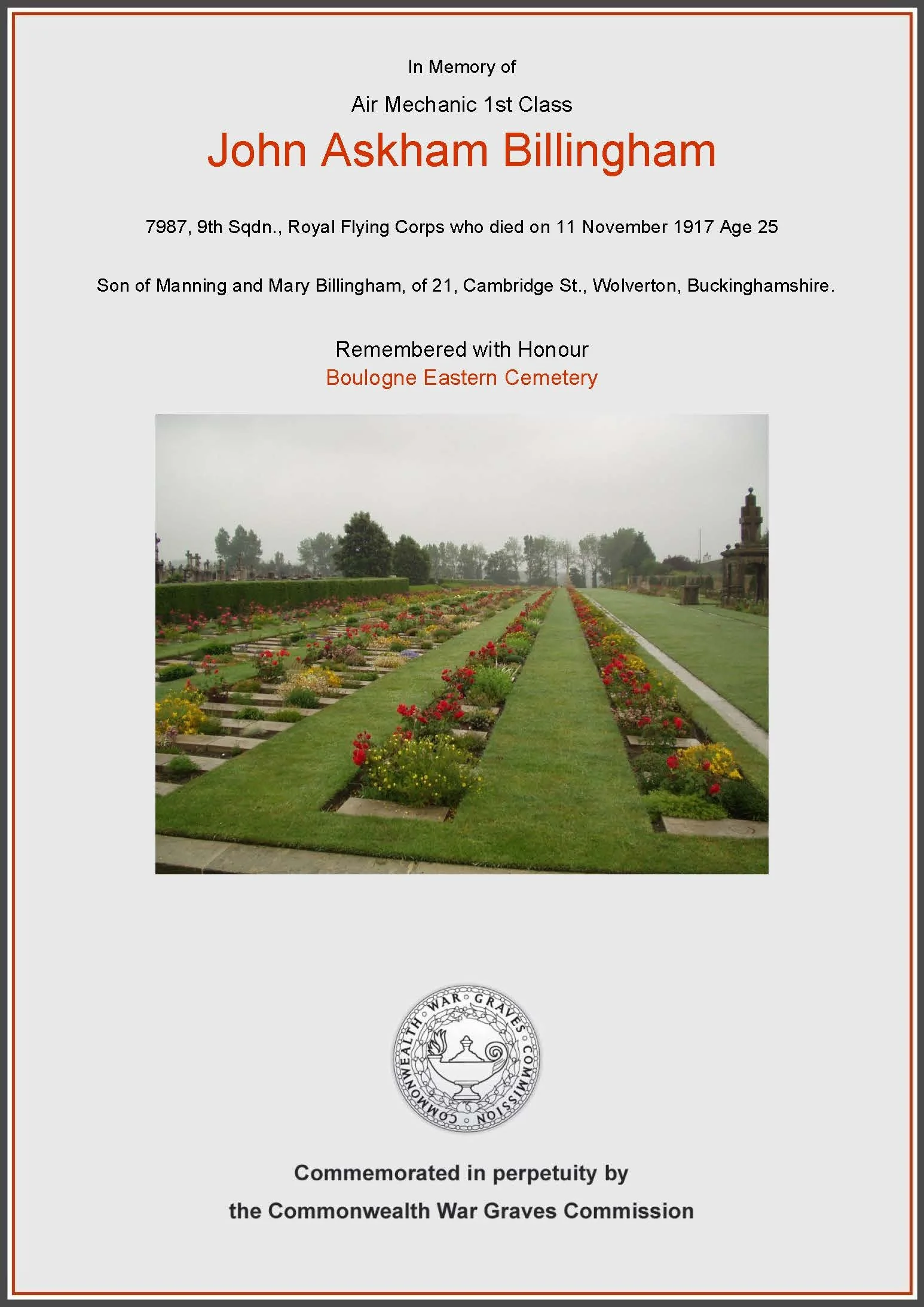 World War 1 Detail — The Radcliffe School