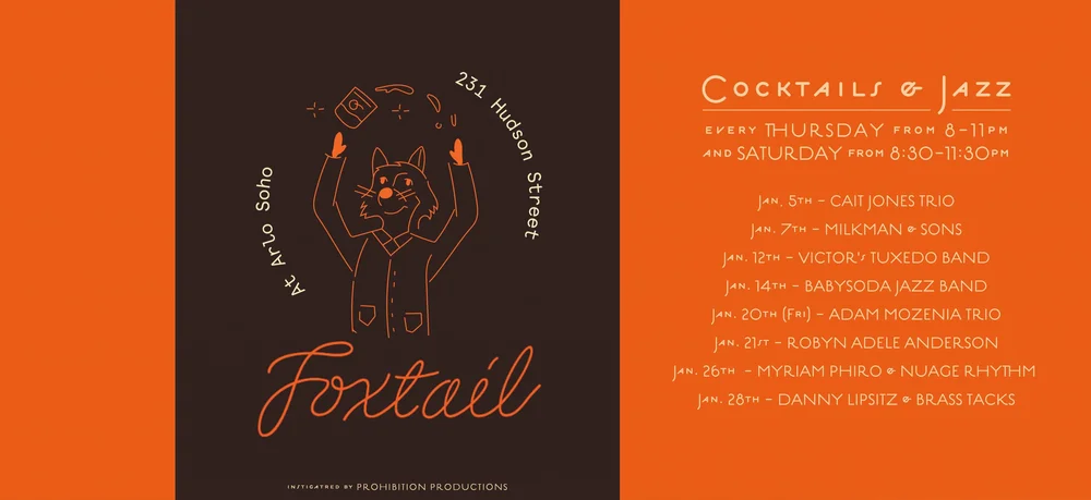 JAZZ & COCKTAILS at Foxtail - Adam Mozenia Trio — PROHIBITION ...