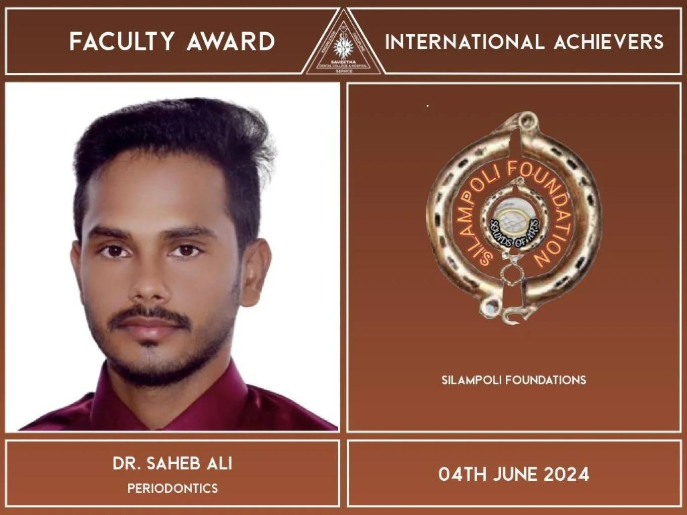 Faculties Received Excellence Awards from Silampoli Foundation ...
