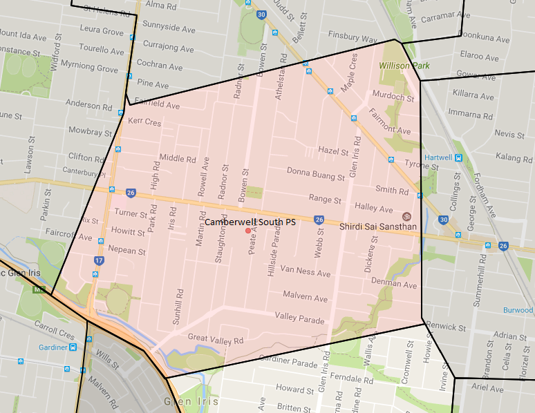 Zone Map — Camberwell South Primary School