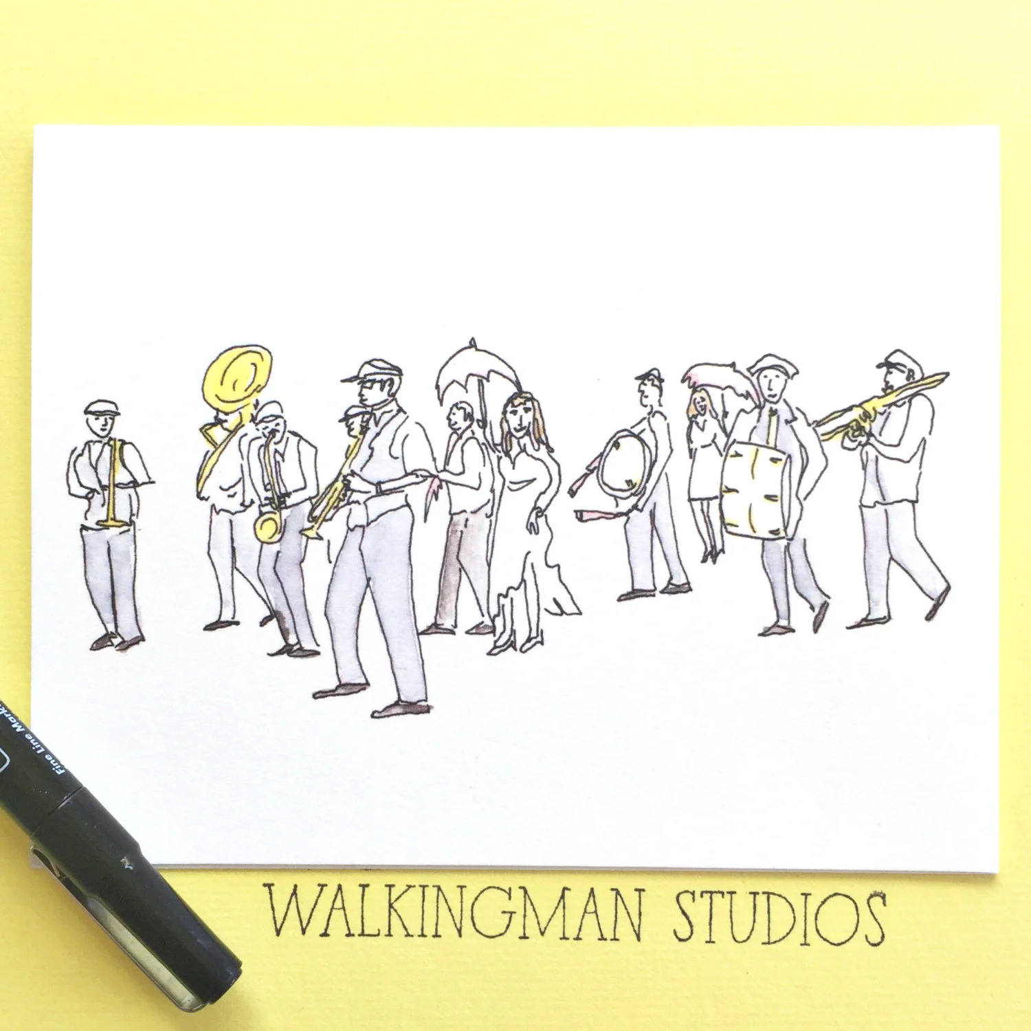 Second Line Illustration — WalkingMan Studios
