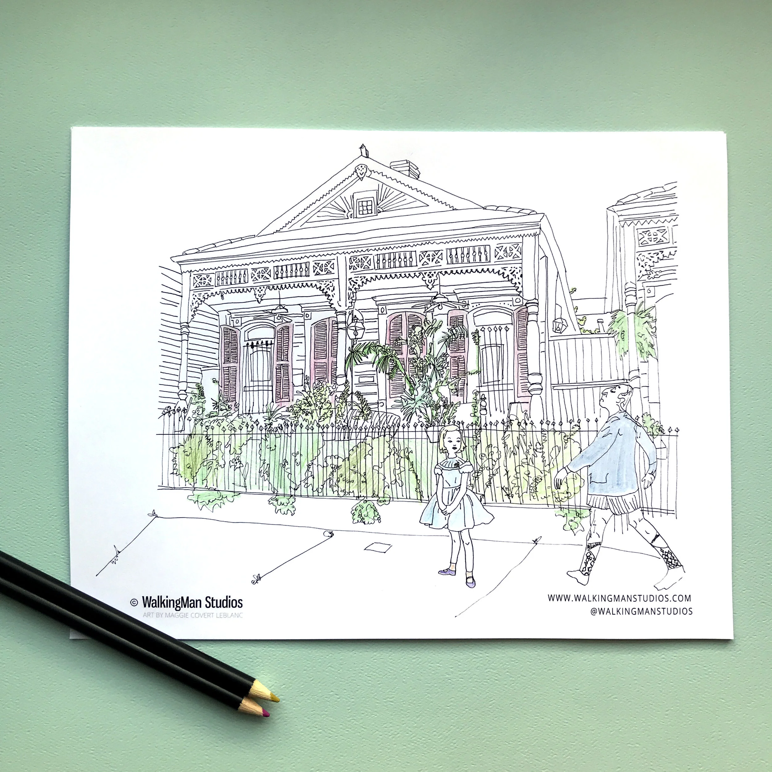 Wrapping Paper: Double Sided Cathedral-Streetcar — WalkingMan Studios