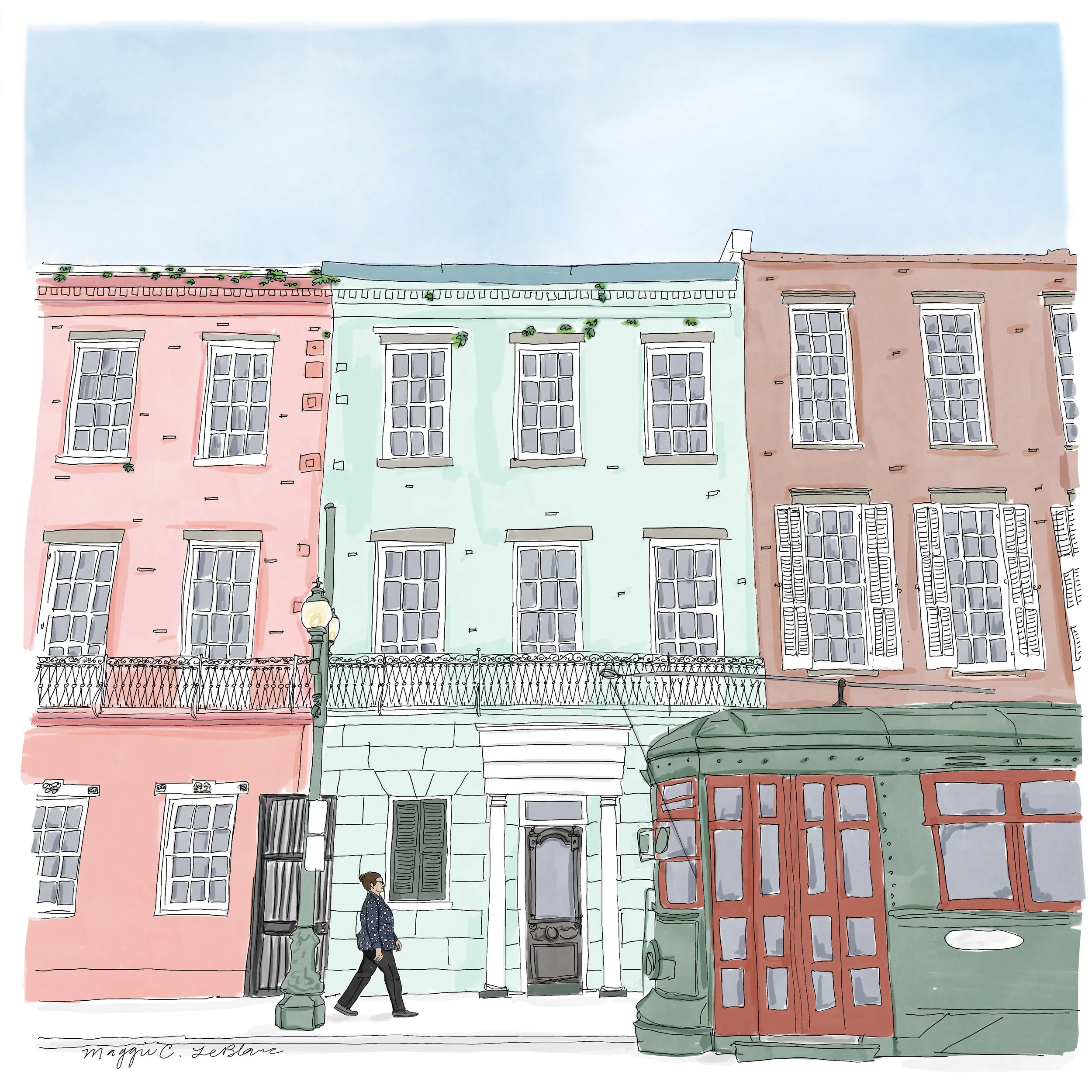 Wrapping Paper: Double Sided Cathedral-Streetcar — WalkingMan Studios