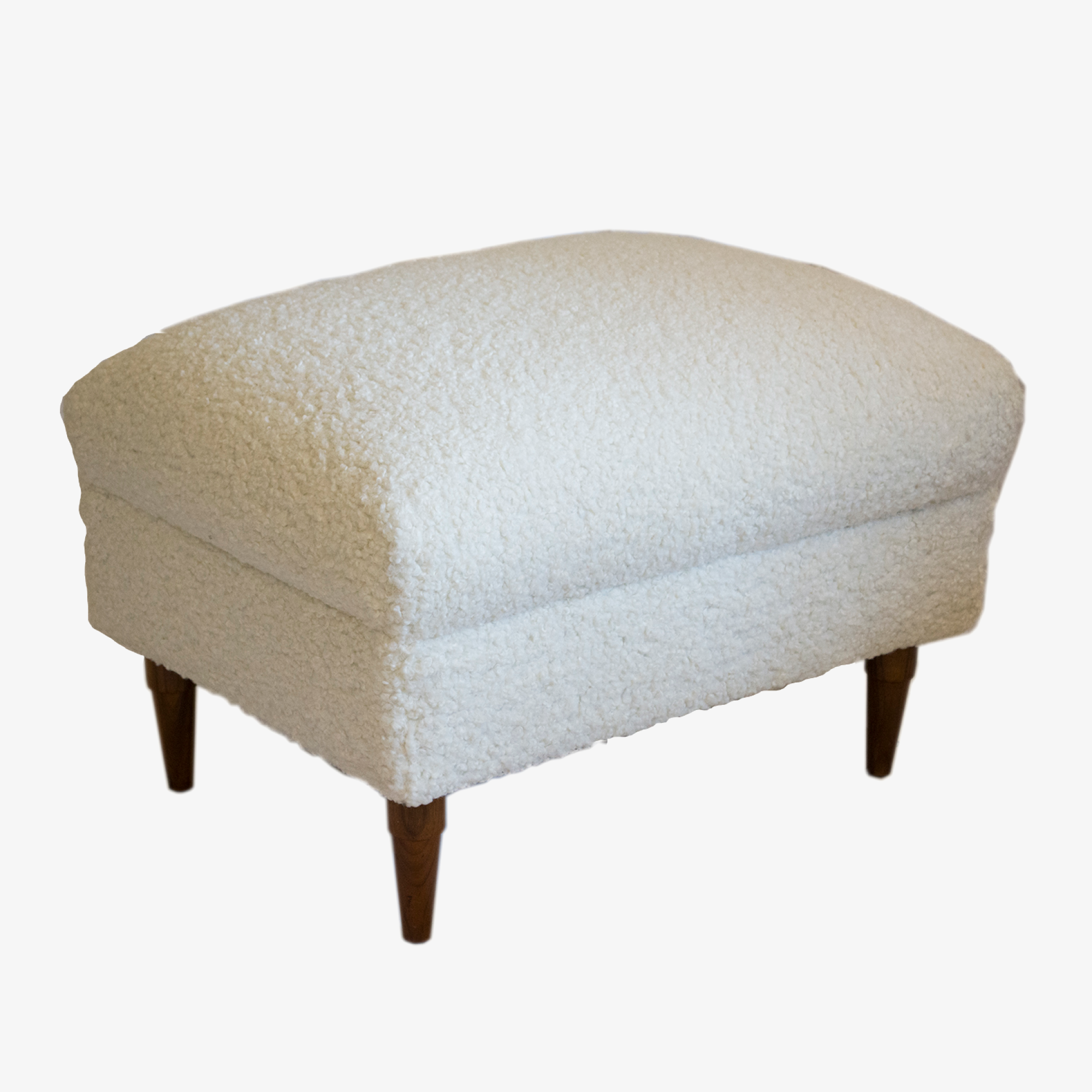 Baker-era Demi Loaf Faux Shearling Foot Stool | Montage