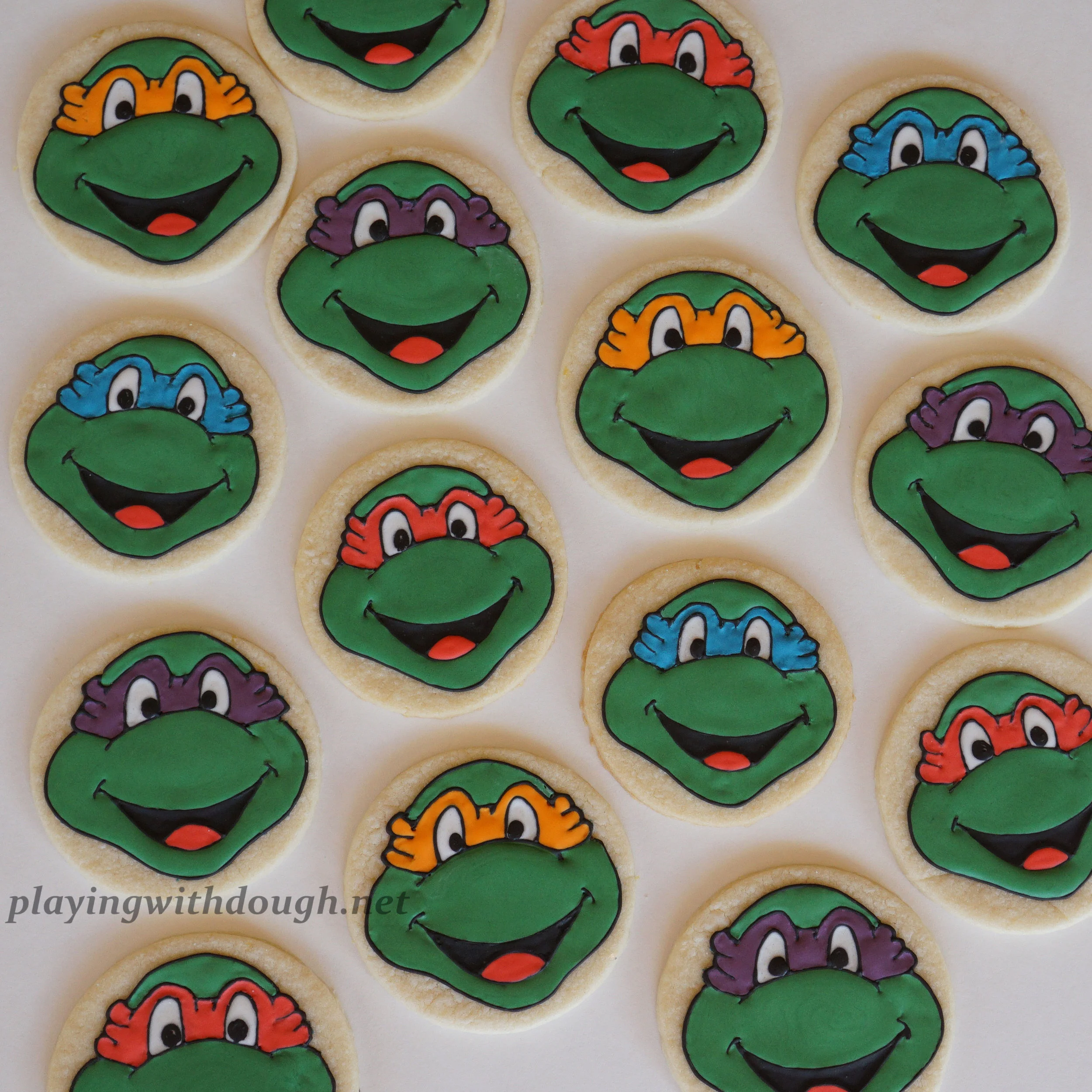 Ninja Turtle cookies — Playing with Dough