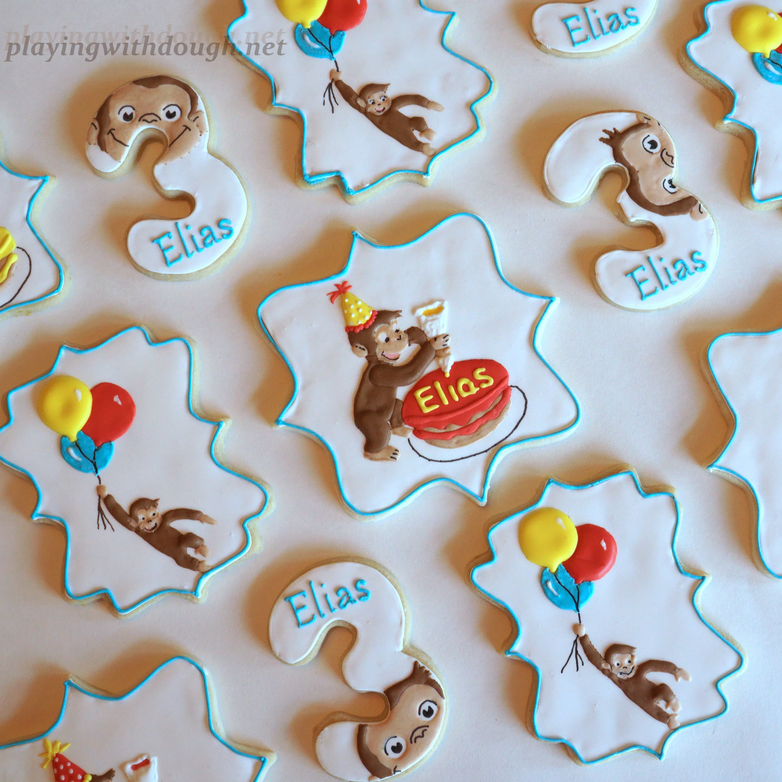 Playing with Dough - Custom Decorated Birthday Cookies