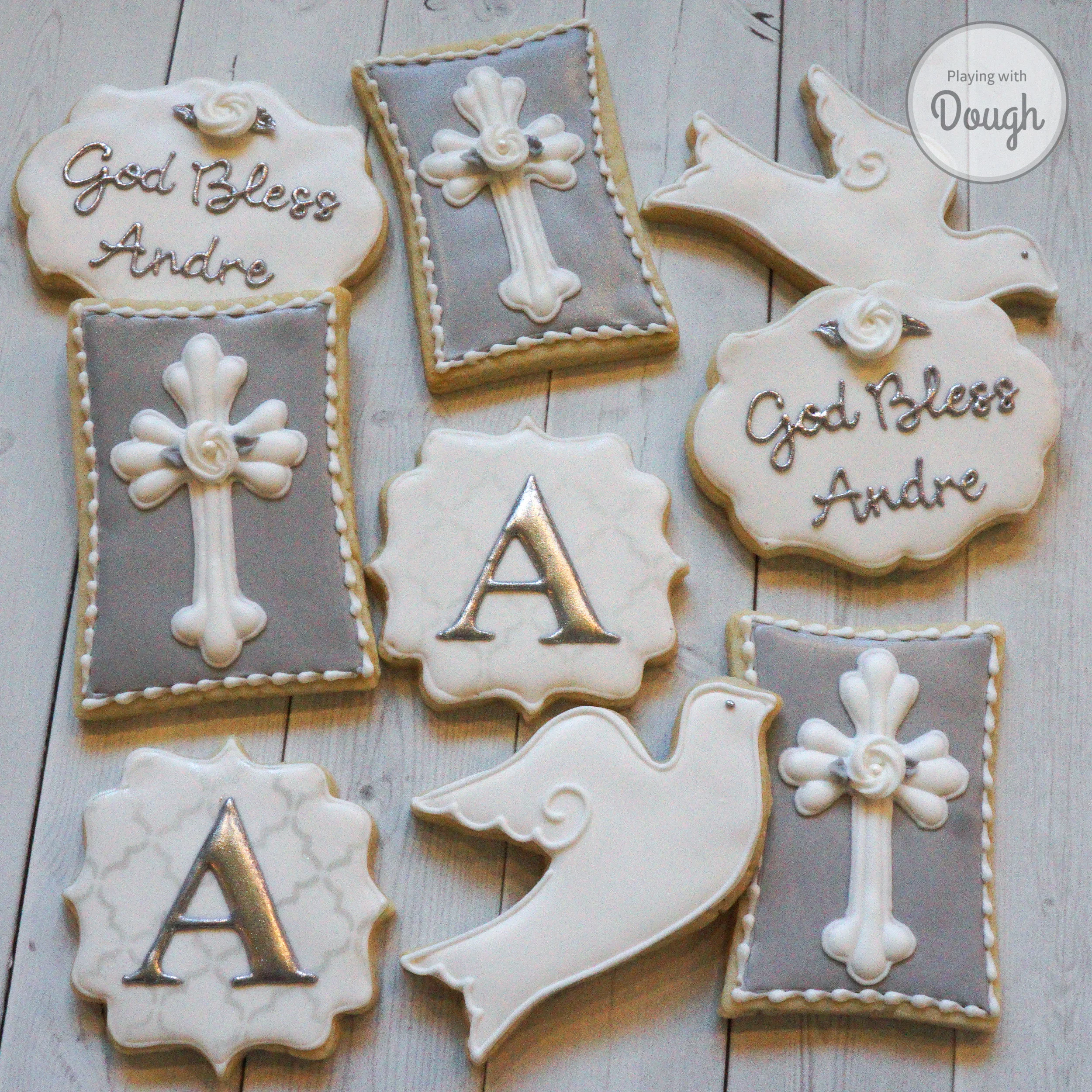 God Bless Baptism Cookies — Playing with Dough