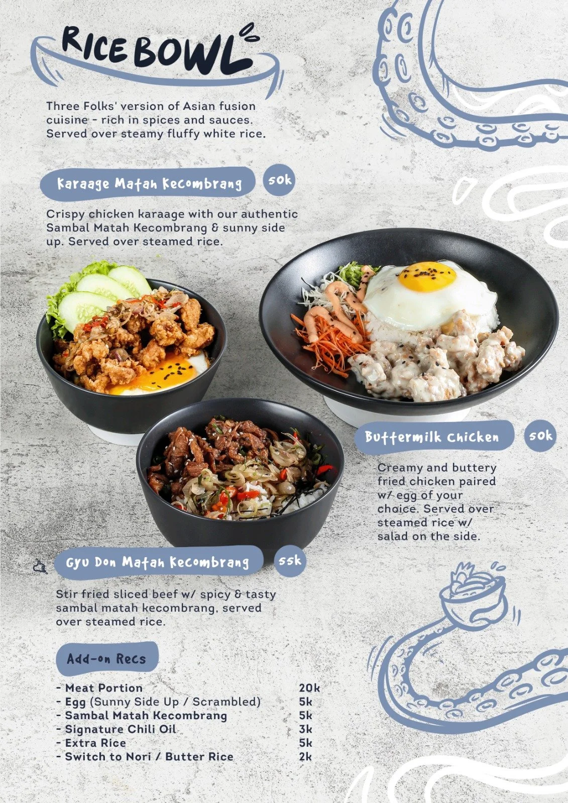 Menu Three Folks Lebak Bulus — three folks