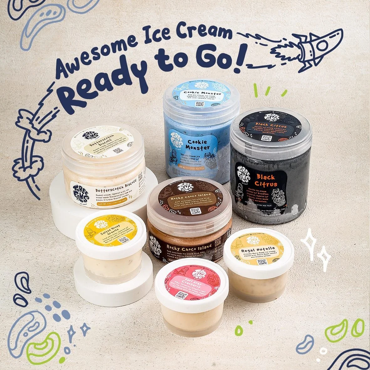 Scoopin’ Awesome Ice Cream since 2017 — three folks