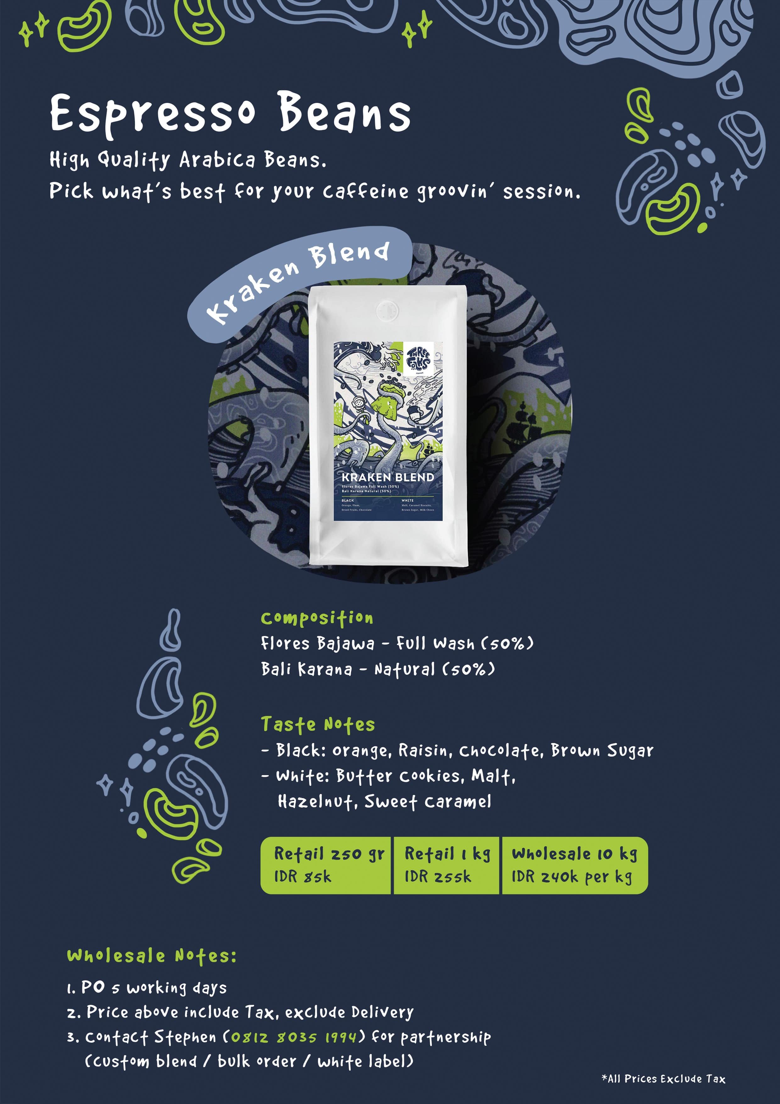 Menu Three Folks Cideng — three folks