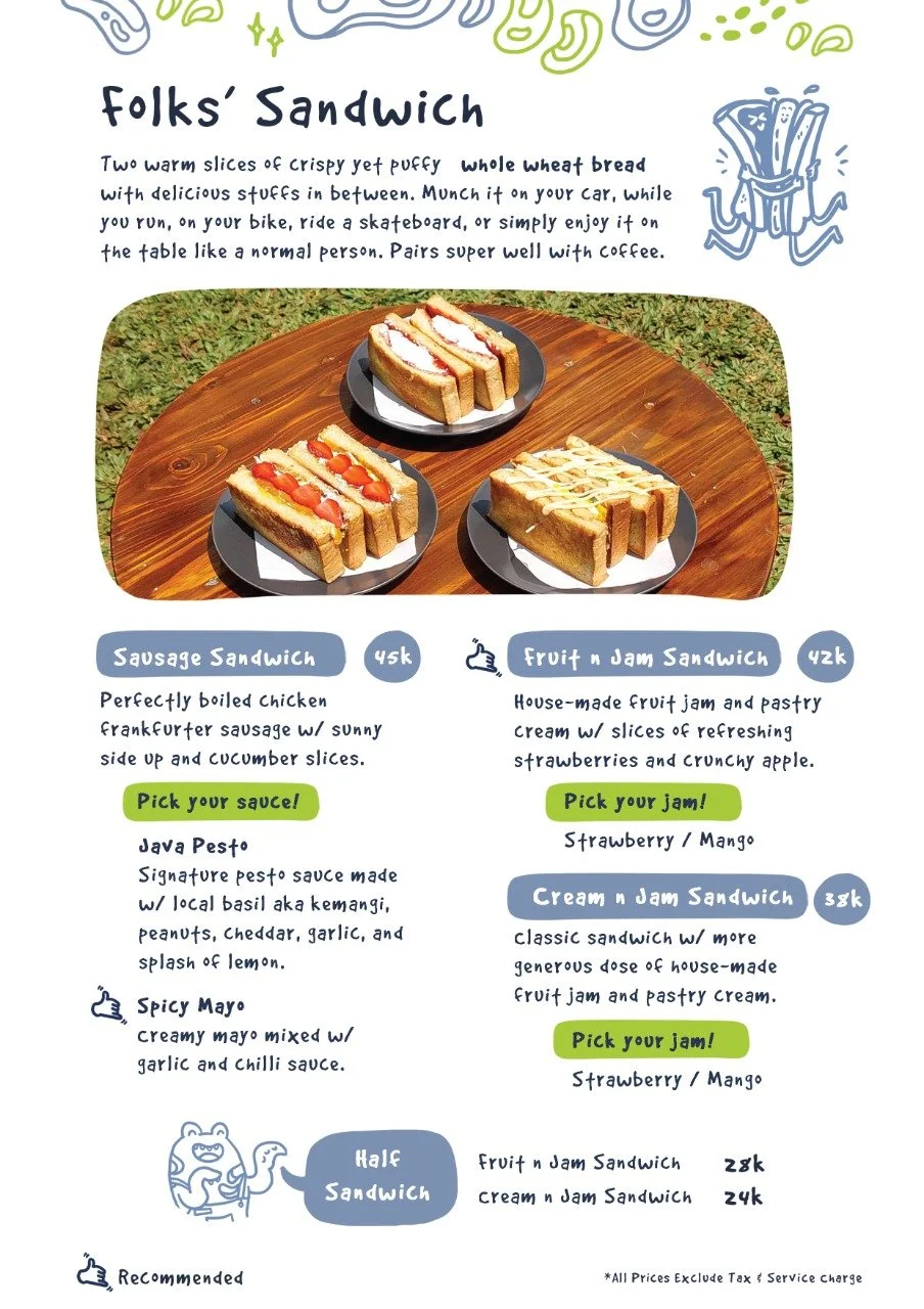 Menu Three Folks Lebak Bulus — three folks