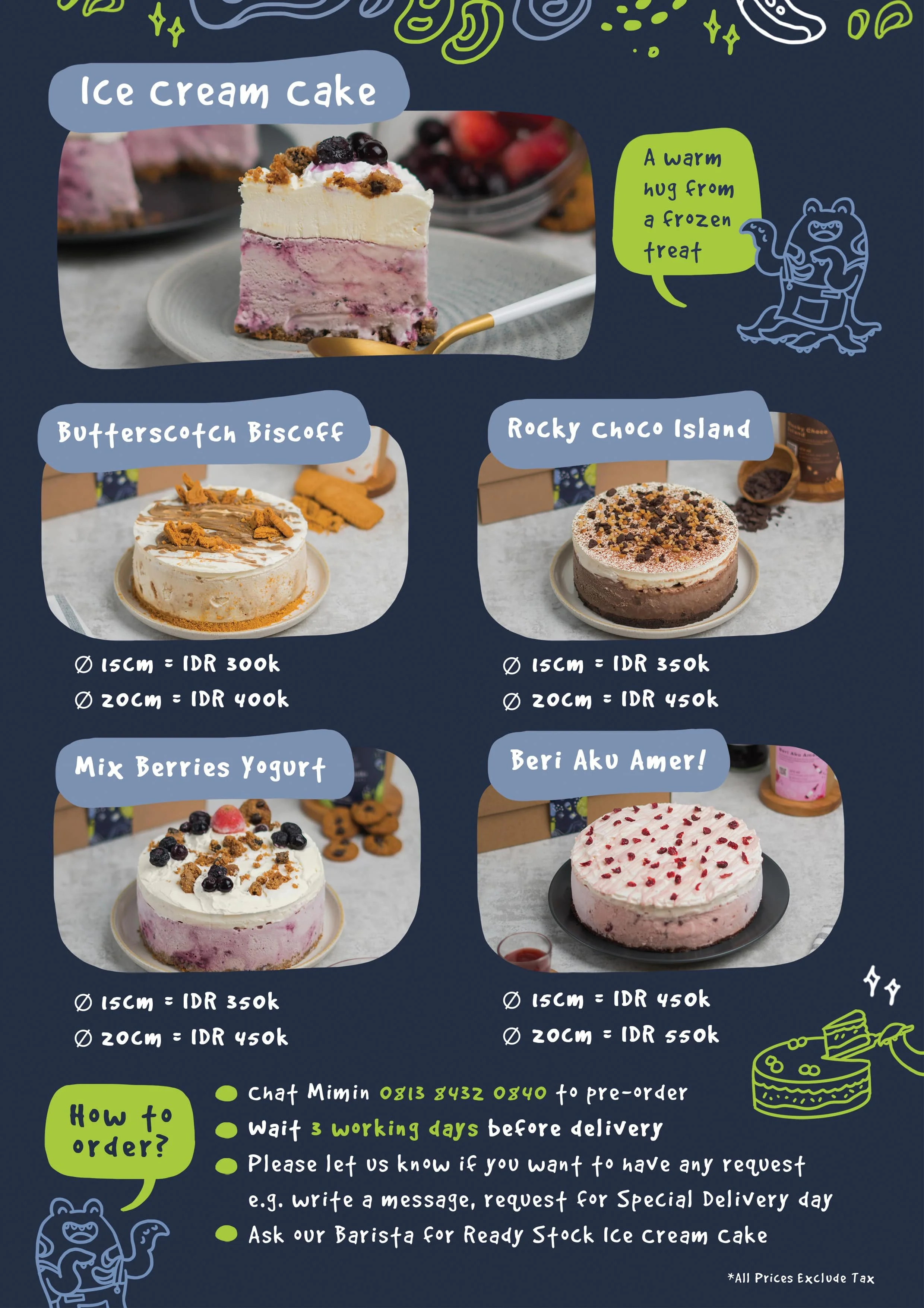 Menu Three Folks Cideng — three folks