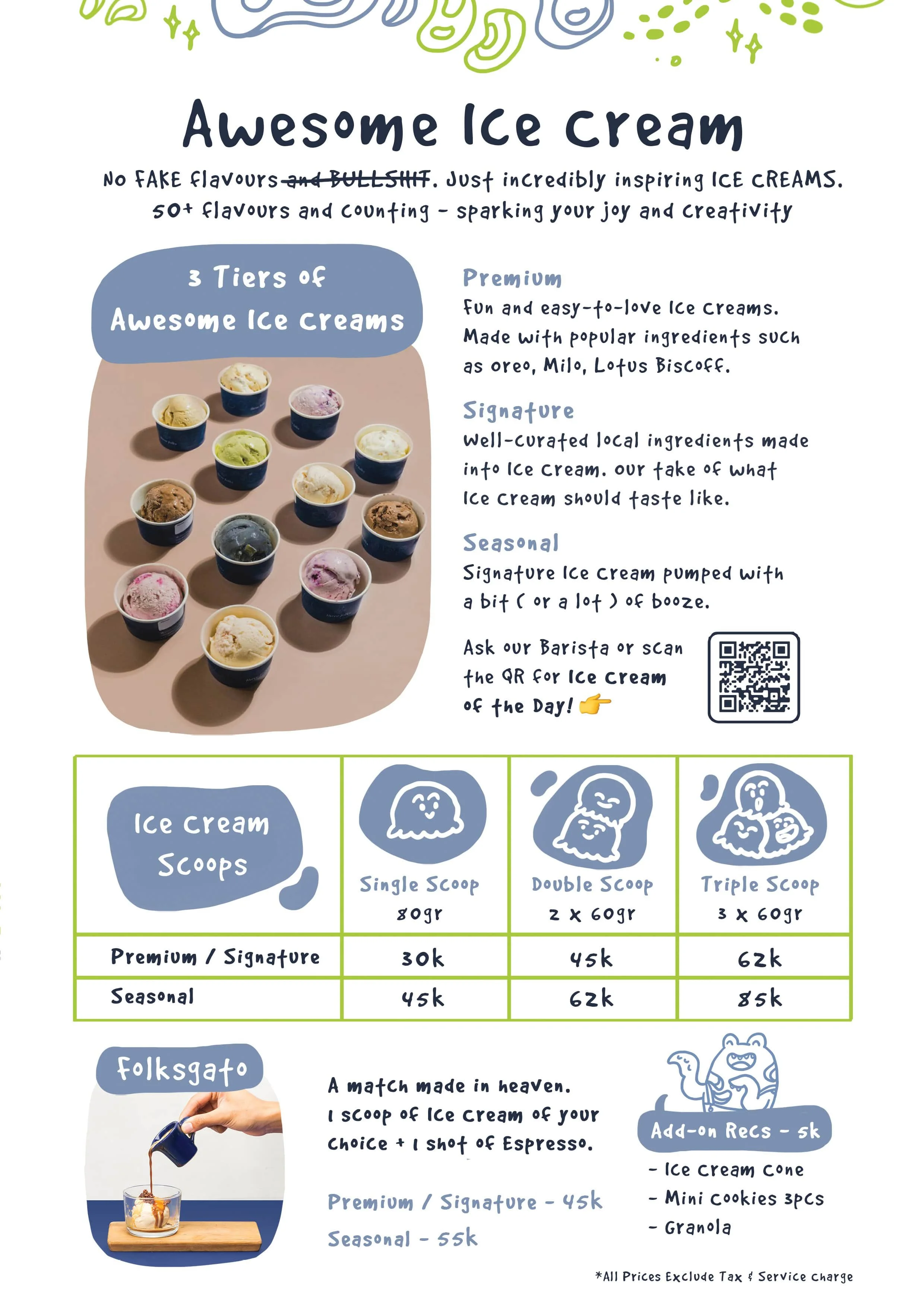 Menu Three Folks Cideng — three folks