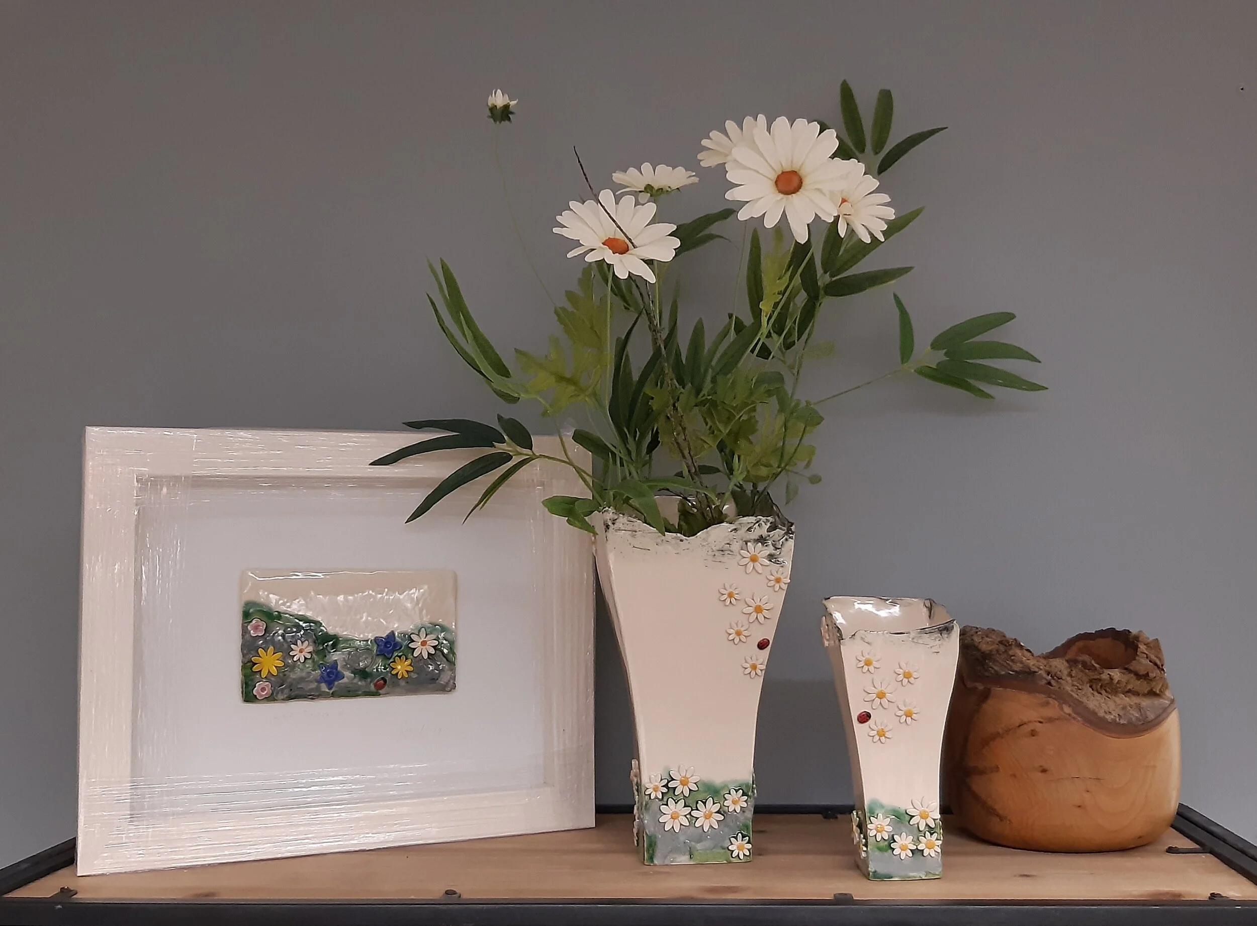 Handmade Ceramic Vase, Fuchsia wildflowers of Ireland Pottery vase ...