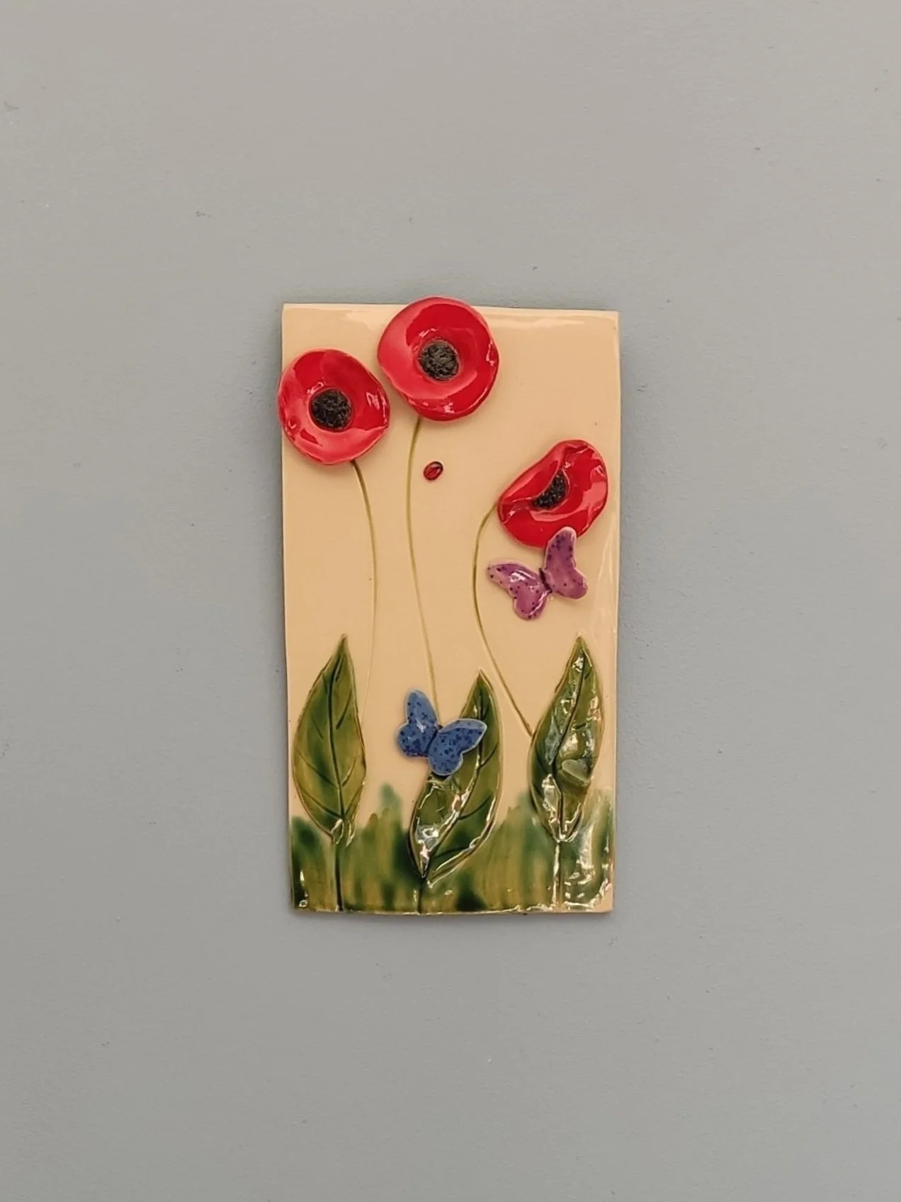 Ceramic Wall Plaques-Poppy Design - Irish handmade ceramic wall art ...