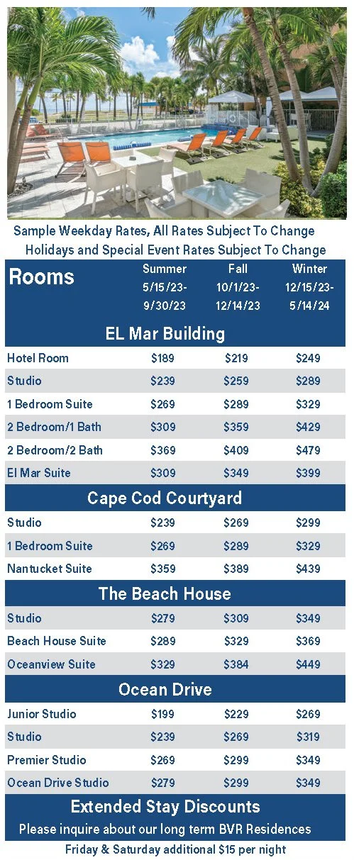 Room Rates By Season — BeachSideVillageResort