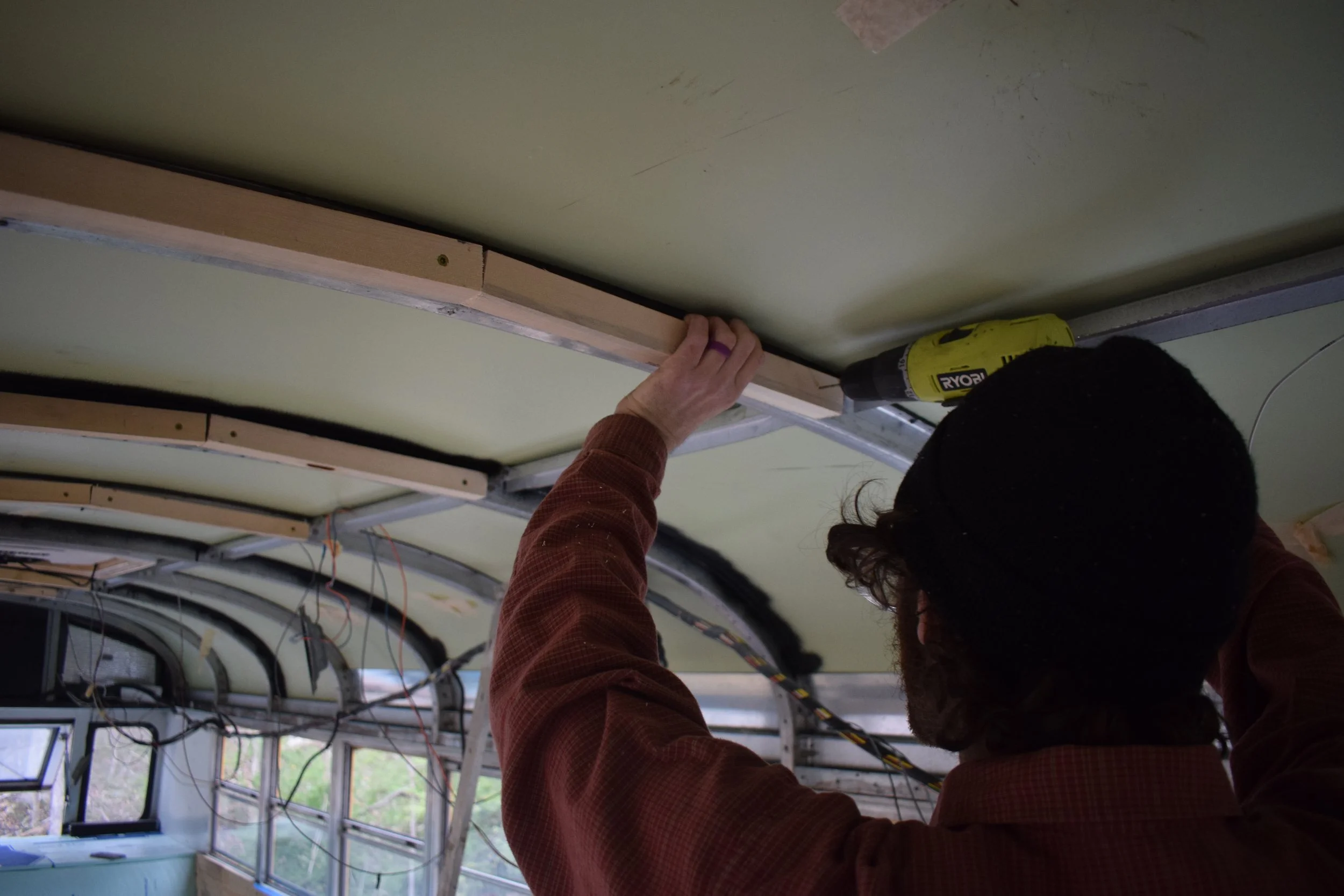 Installing a Pine Tongue & Groove Ceiling on Our Skoolie — Savvy Dispatches