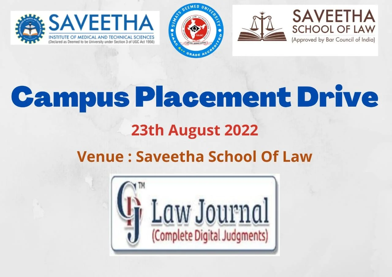 Saveetha School of Law — Placement drive