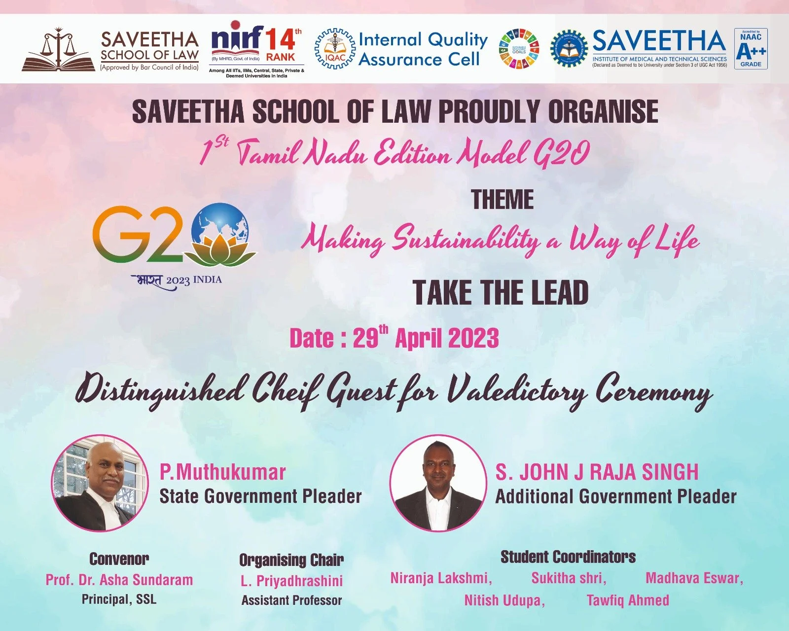 Saveetha School of Law — Model G 20