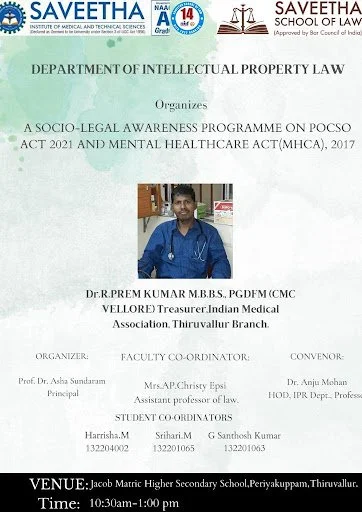 Saveetha School of Law — Socio Legal Awareness Program