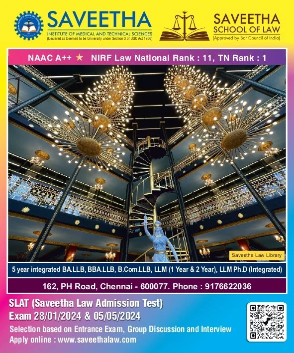 Saveetha School of Law — Admissions