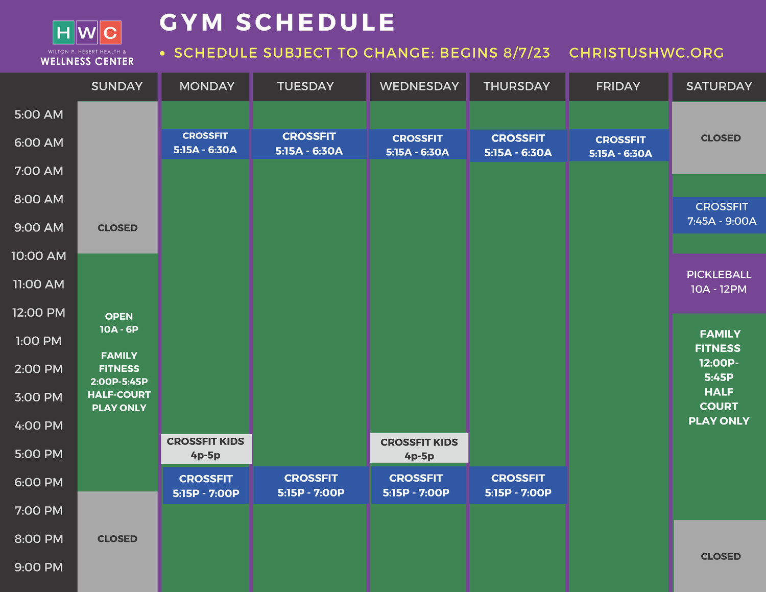 Gymnasium — CHRISTUS HWC (Health & Wellness Center)