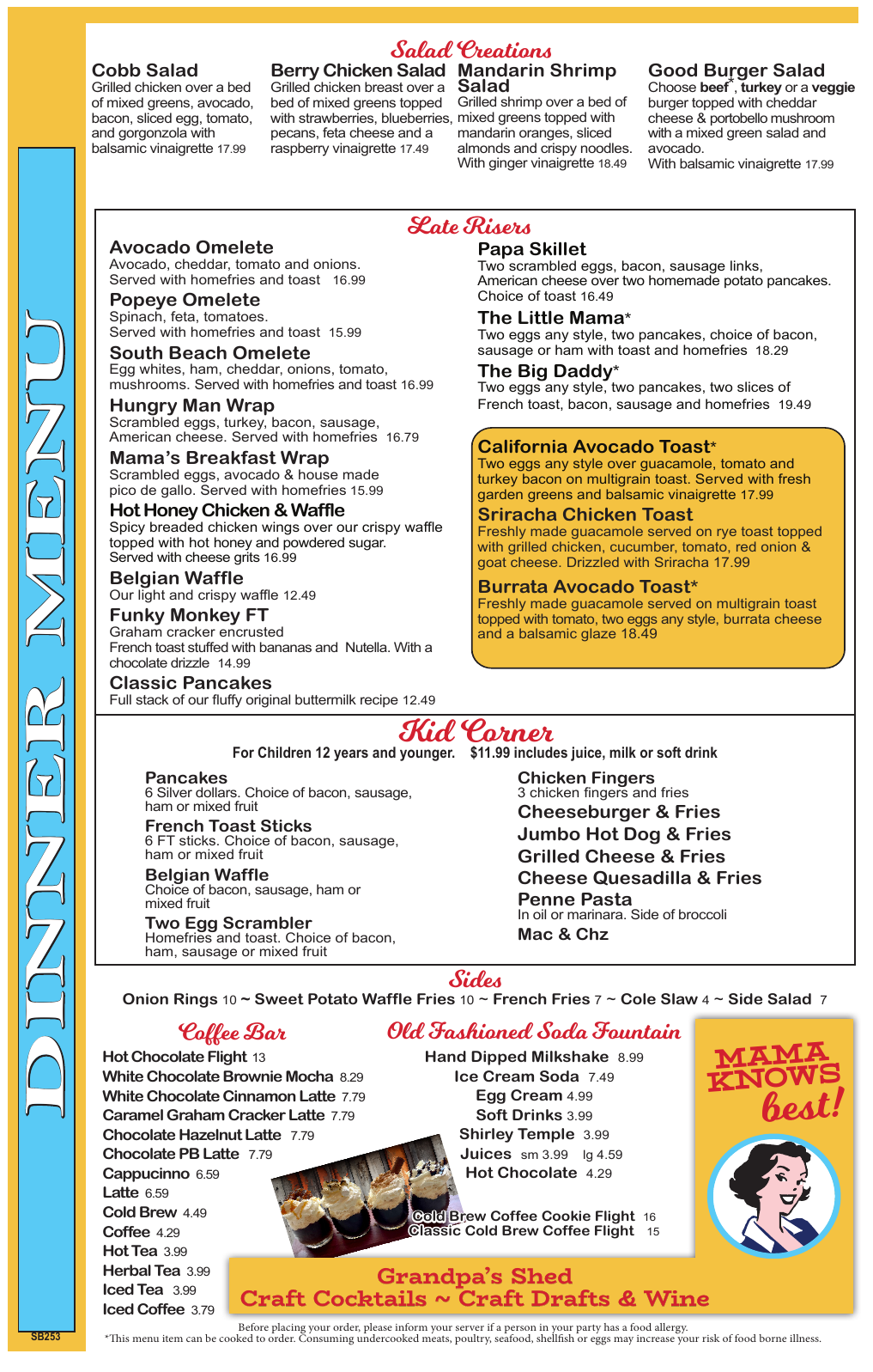 Stony Brook Menu Dinner Menu — Sweet Mama's