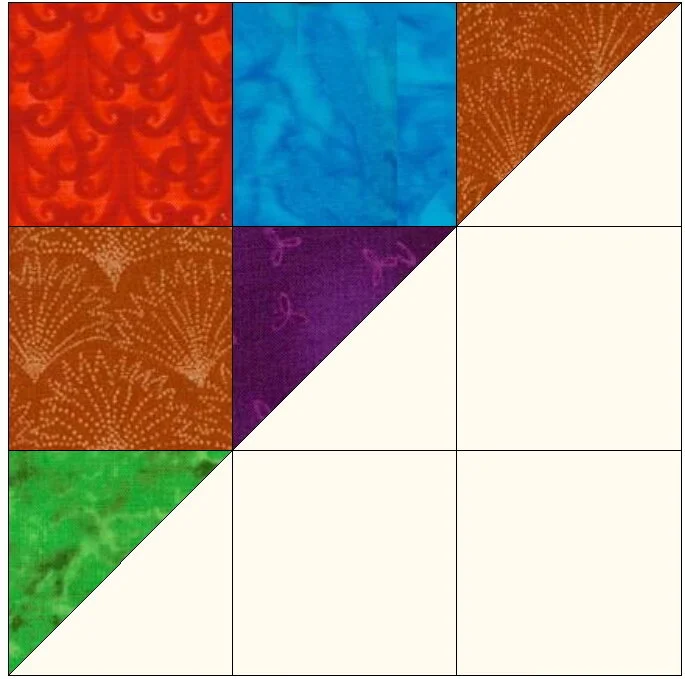 "Scrappy Split 9 Patch" — Quilted Twins