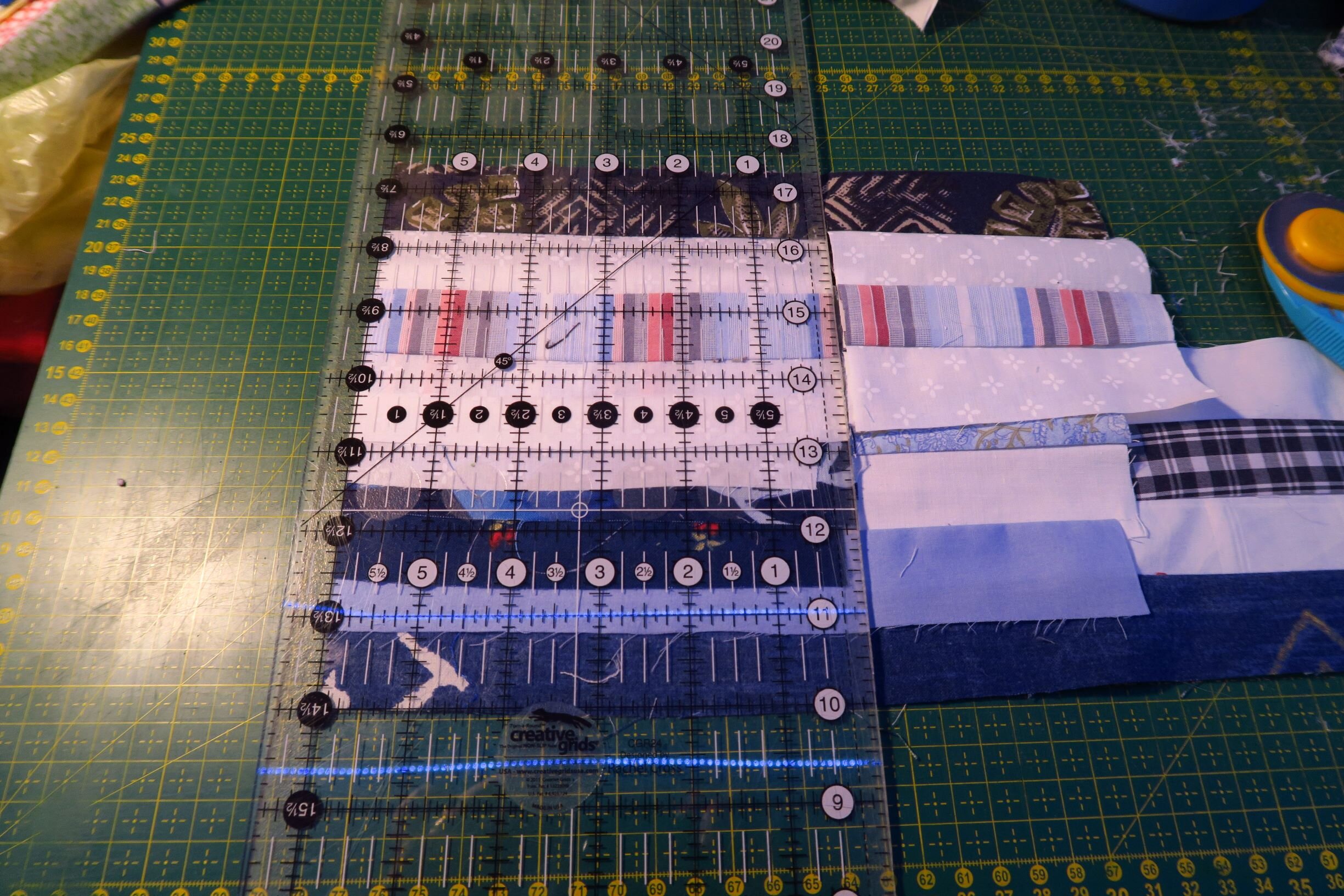 "Sashed Double 9 Patch" — Quilted Twins