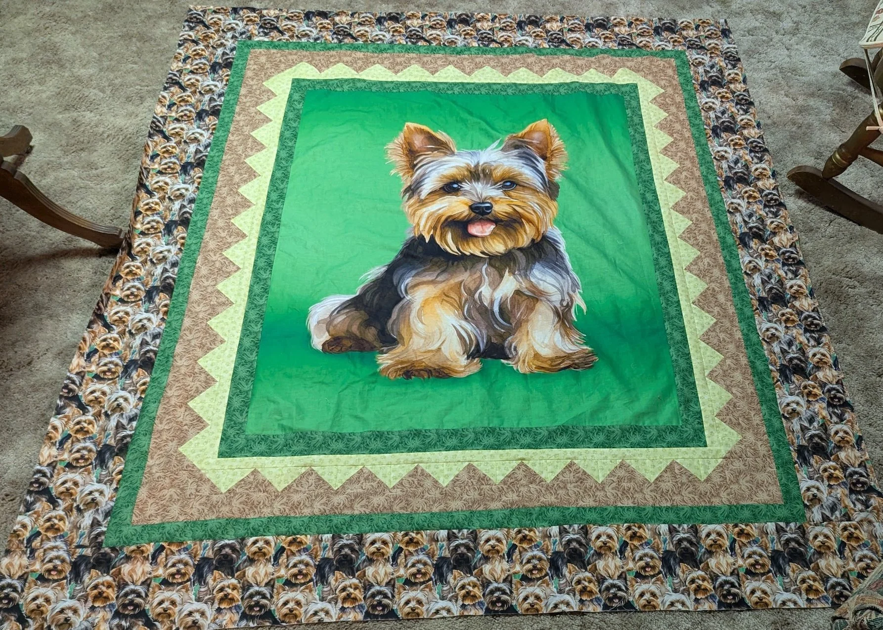 I whipped up a Yorkie panel quilt — Quilted Twins