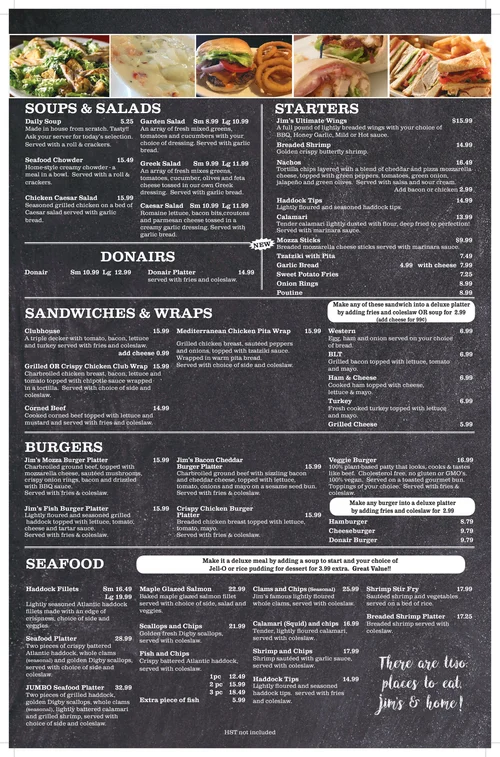 Menu — Jim's