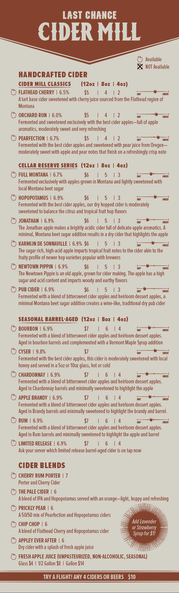 Pub Menu — Last Chance Pub & Cider Mill