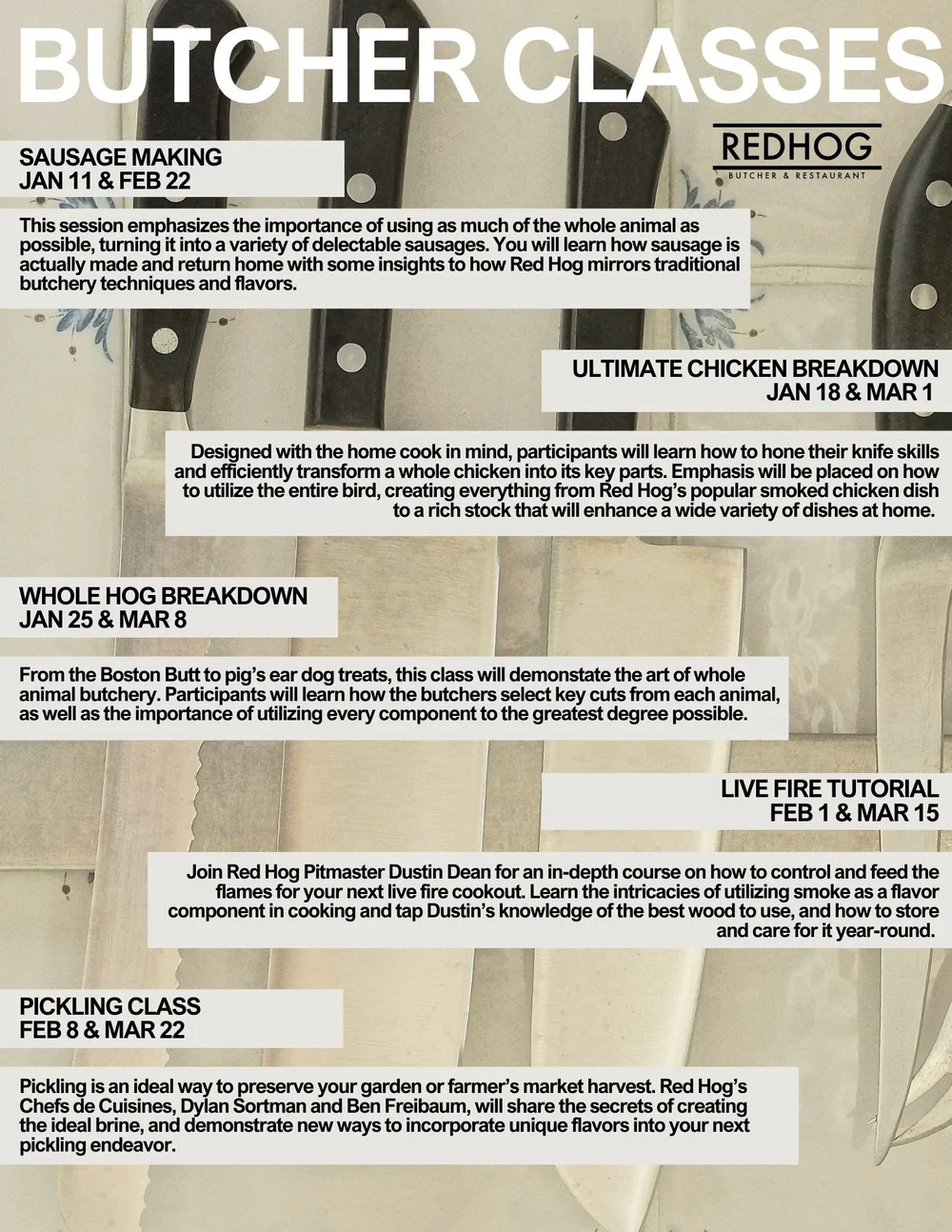 Classes — Red Hog Artisan Meat