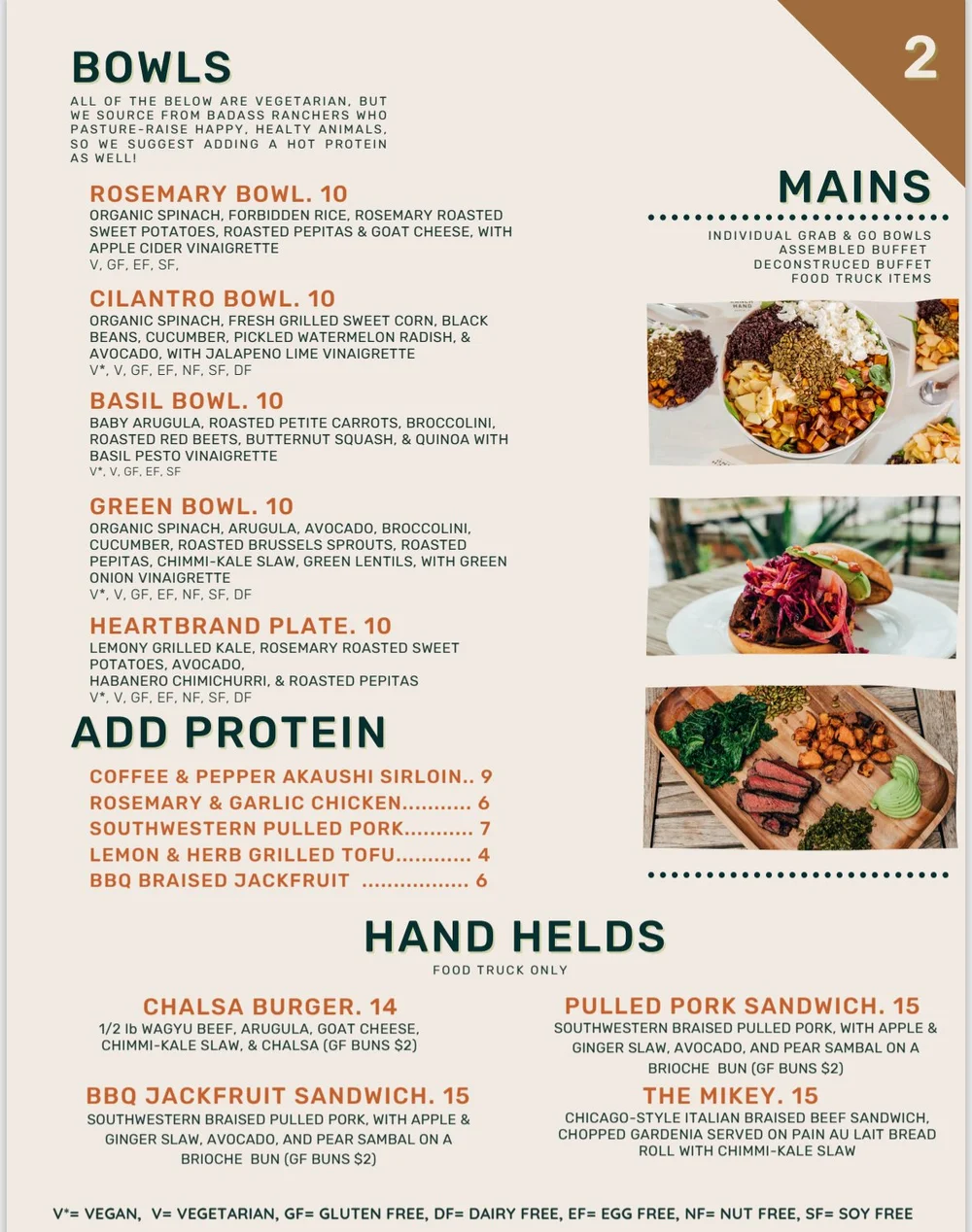Catering Menus — Ranch Hand