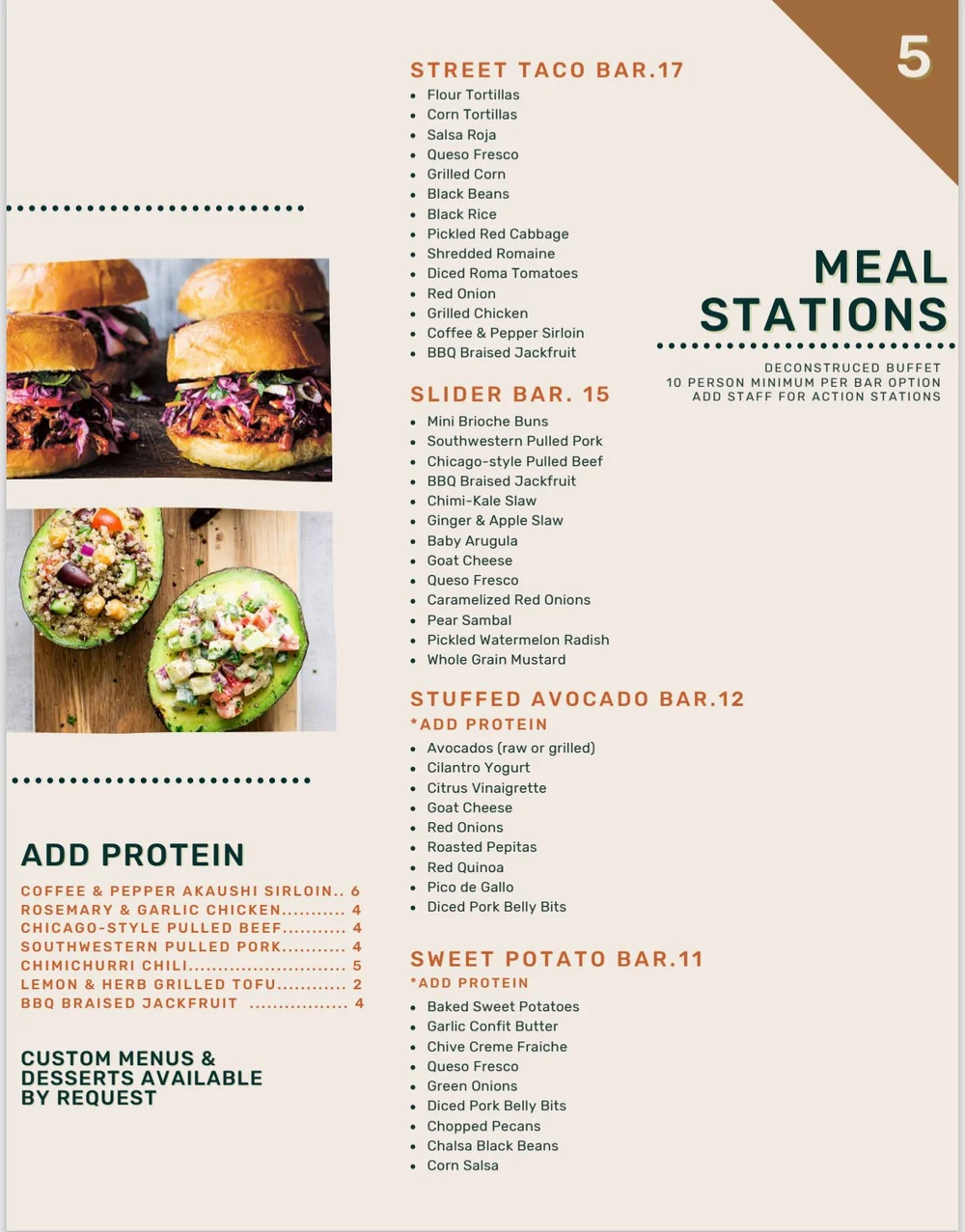 Catering Menus — Ranch Hand