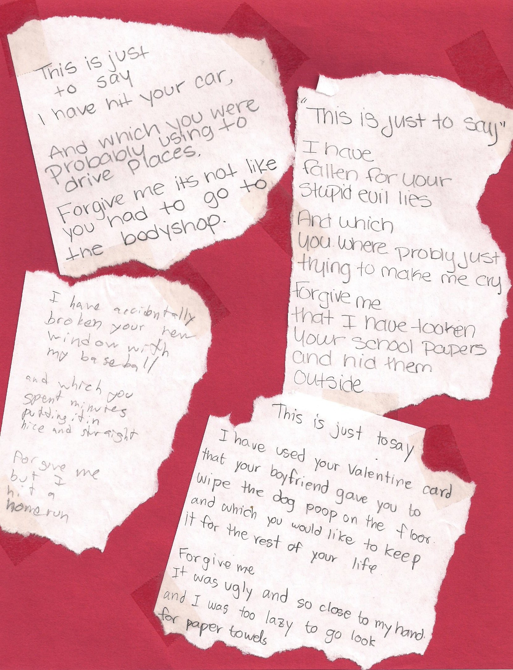 A POEM AND ITS PARODIES -- THIS IS JUST TO SAY...