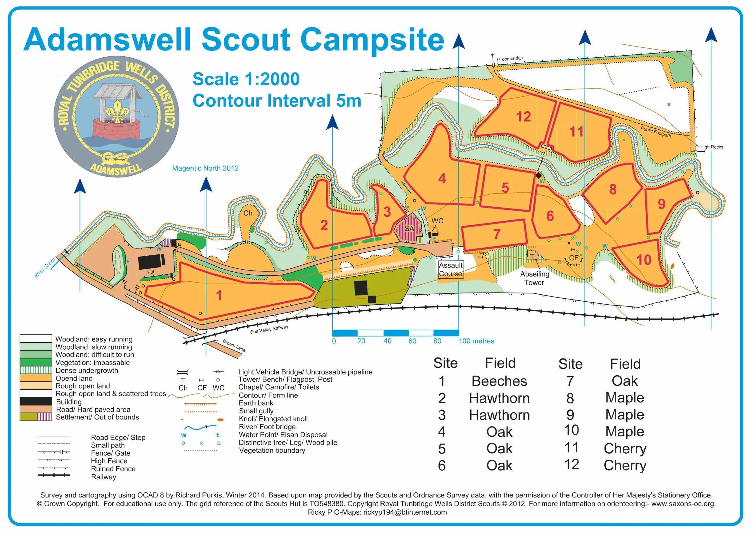 Site Map — Adamswell Scout Campsite