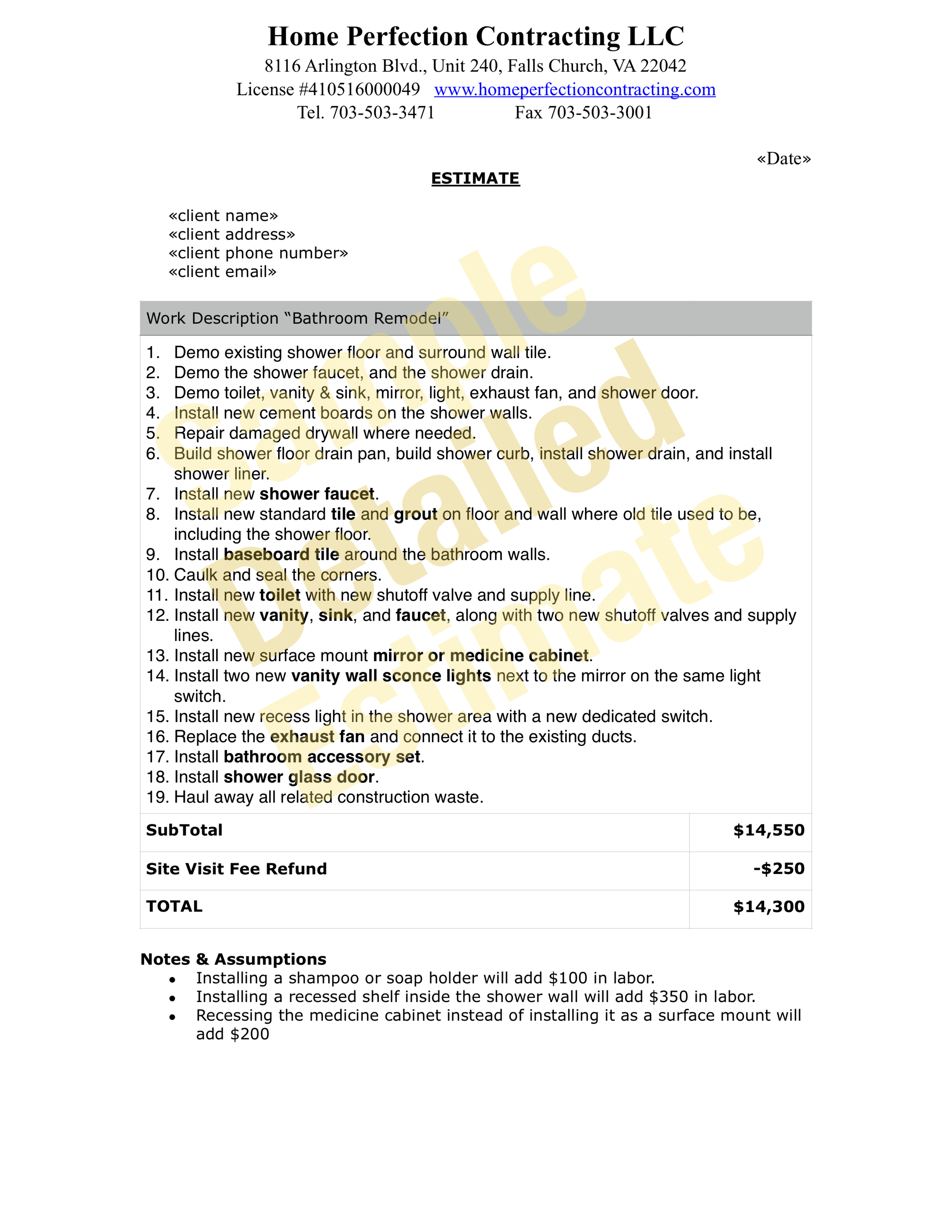 In-Person Meeting & Estimate — Home Perfection Contracting