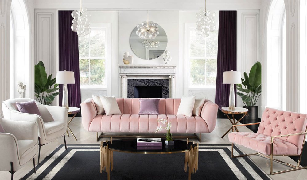 Hollywood Glam Living Room Ideas | Baci Living Room