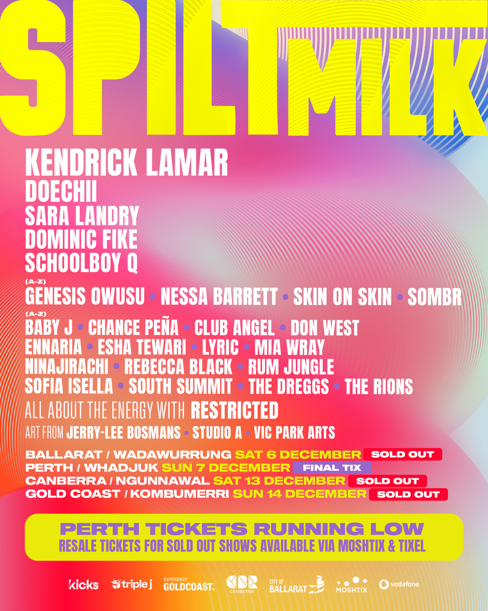 Spilt Milk Festival 2025 Lineup