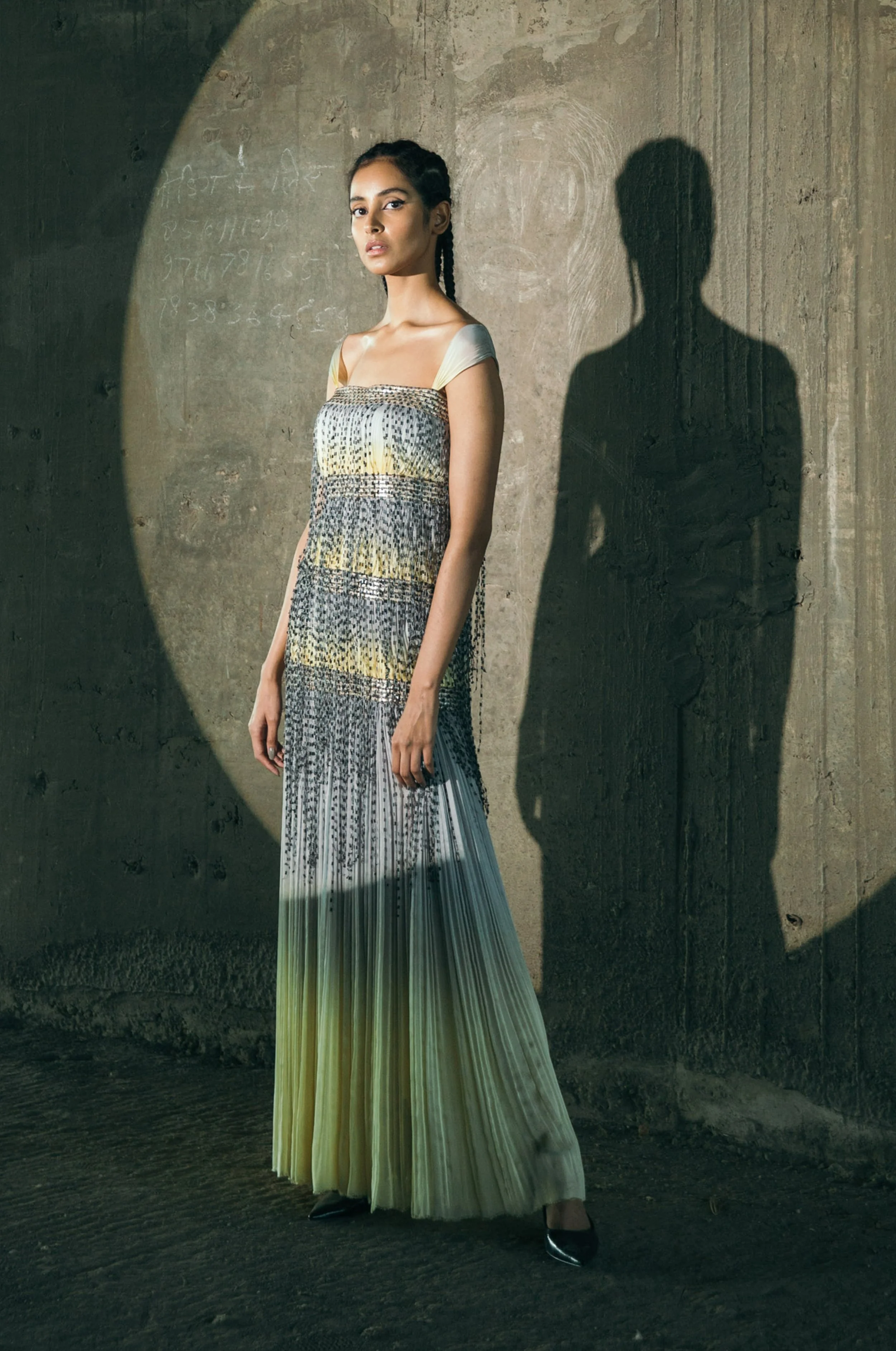 Gradient Chiffon Maxi Dress — A K H L