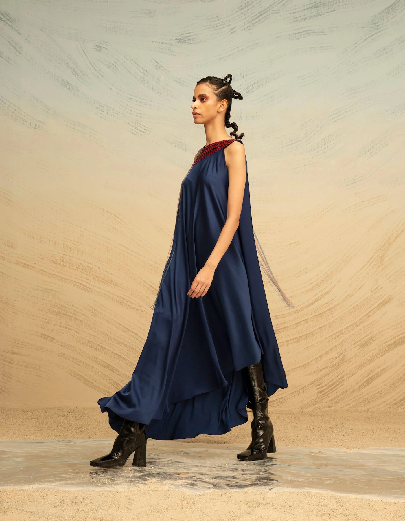 Striped Dress with Angular Hem — A K H L