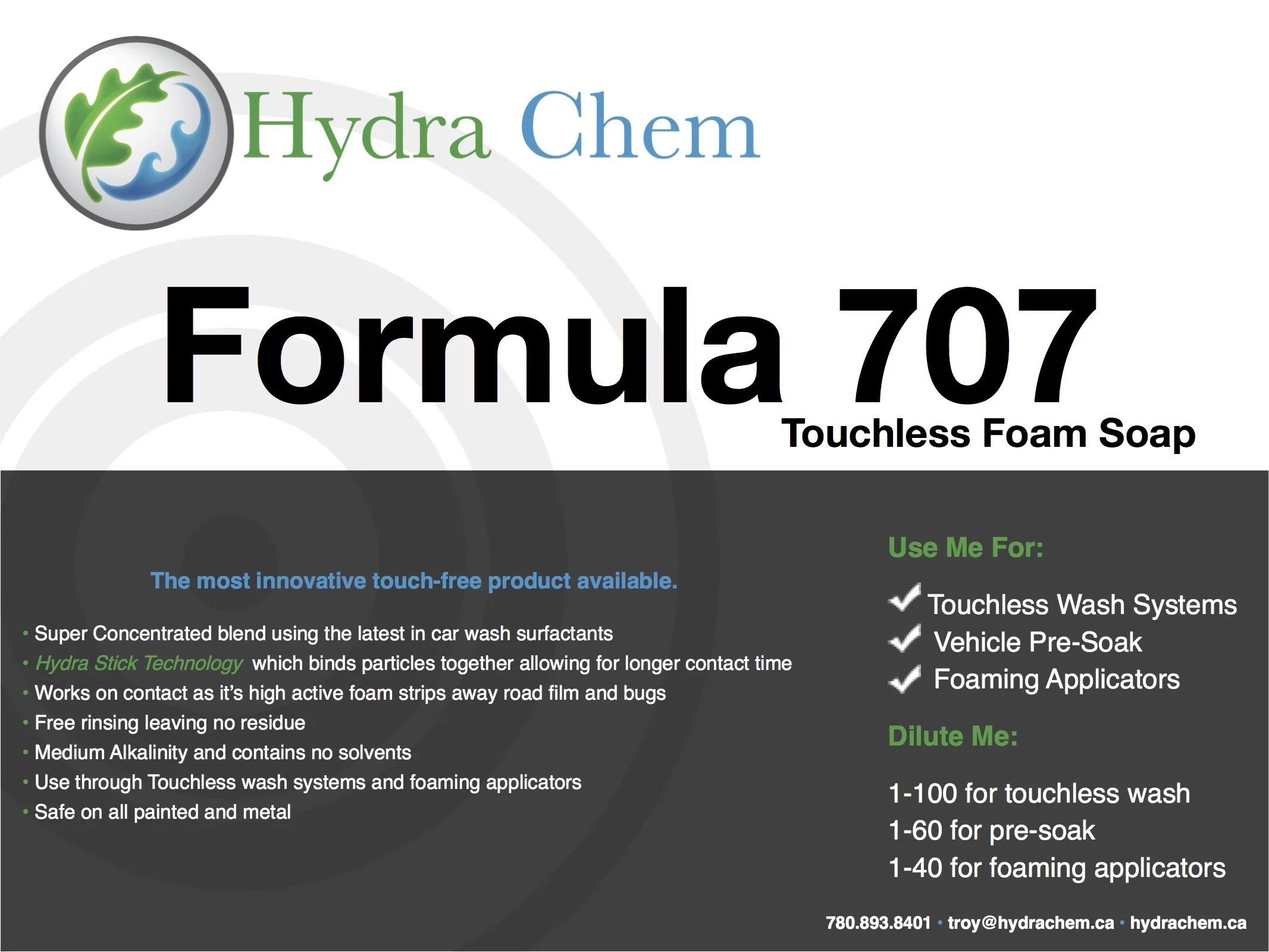 Formula 707, Touchless Auto Cleaner, Touchless Auto Wash System — HYDRA ...