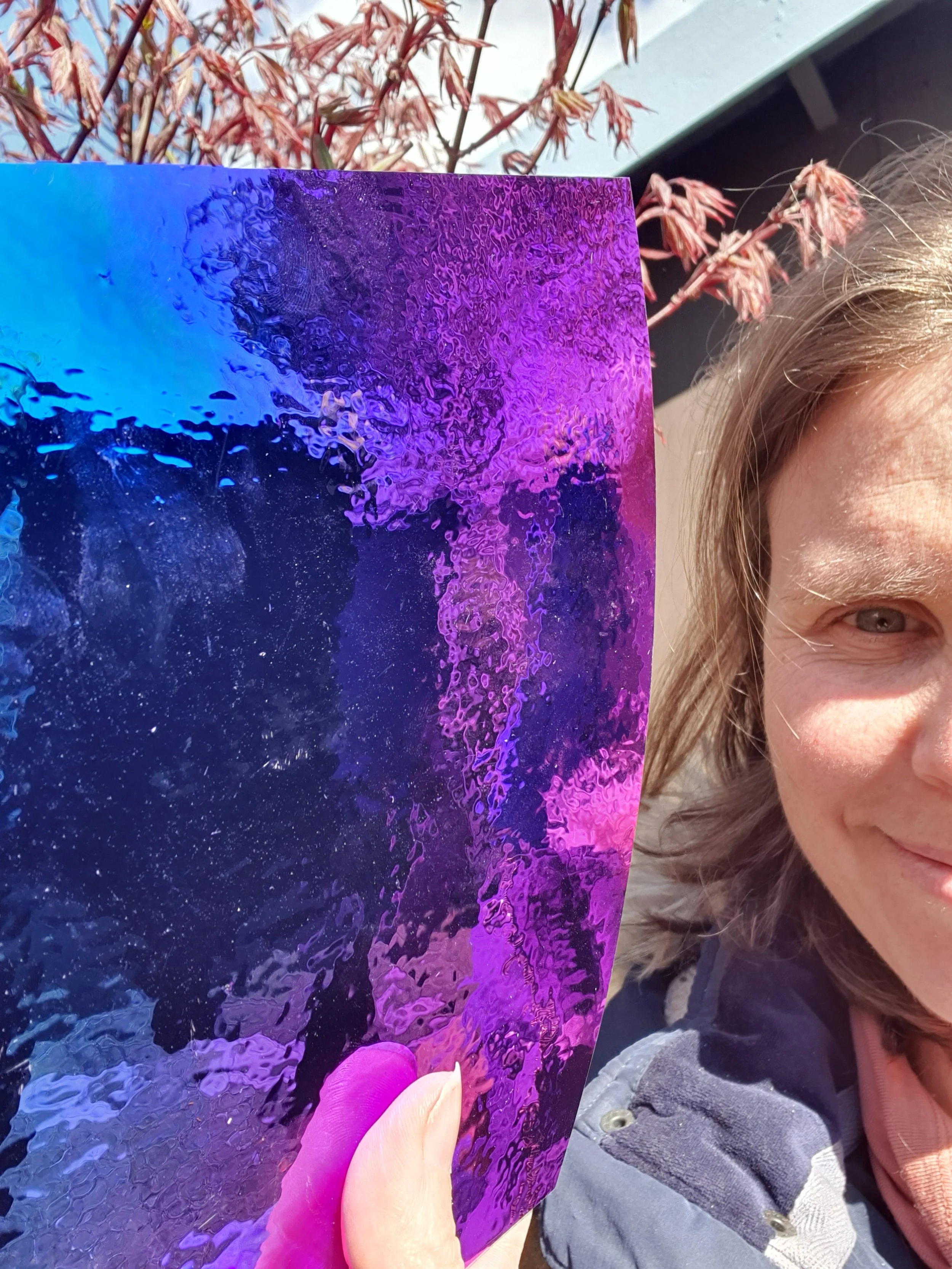 Pink Purple Blue Fused Glass Jewellery