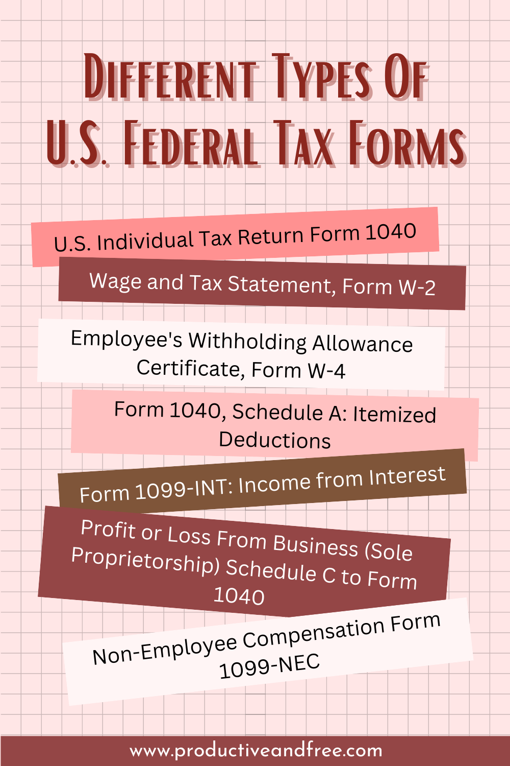 Different Types of U.S. Federal Tax Forms — Productive and Free